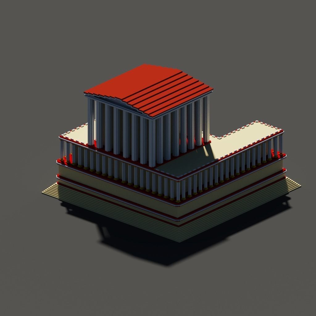 3D model Voxel greek temple VR / AR / low-poly | CGTrader