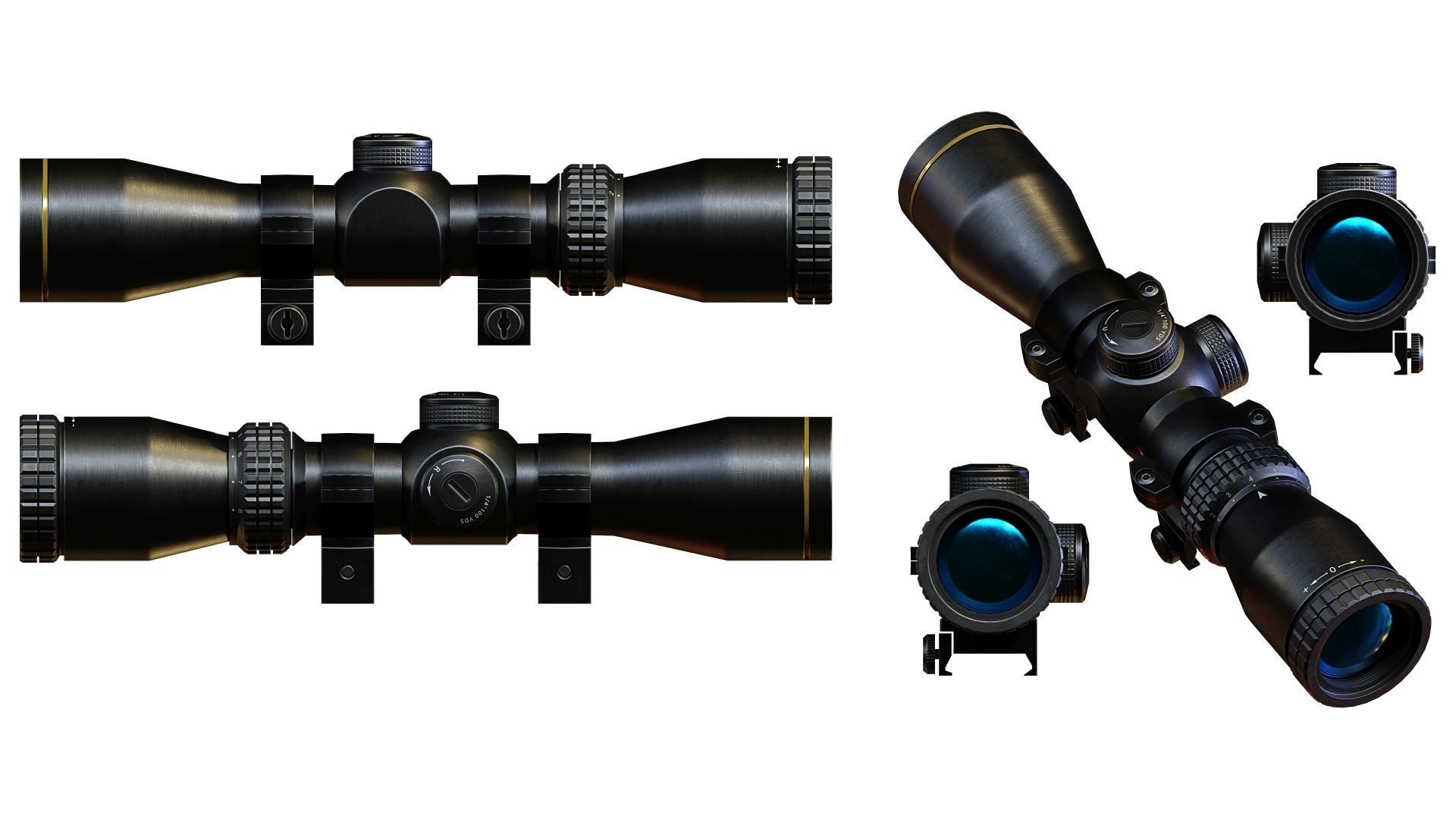 3D model Taurus Raging Hunter Revolver With Scope VR / AR / low-poly ...