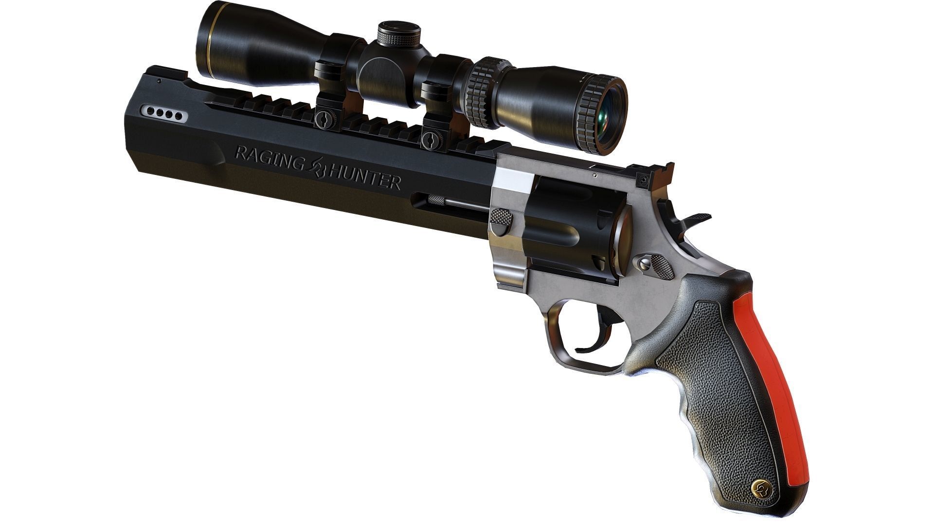 3D model Taurus Raging Hunter Revolver With Scope VR / AR / low-poly ...