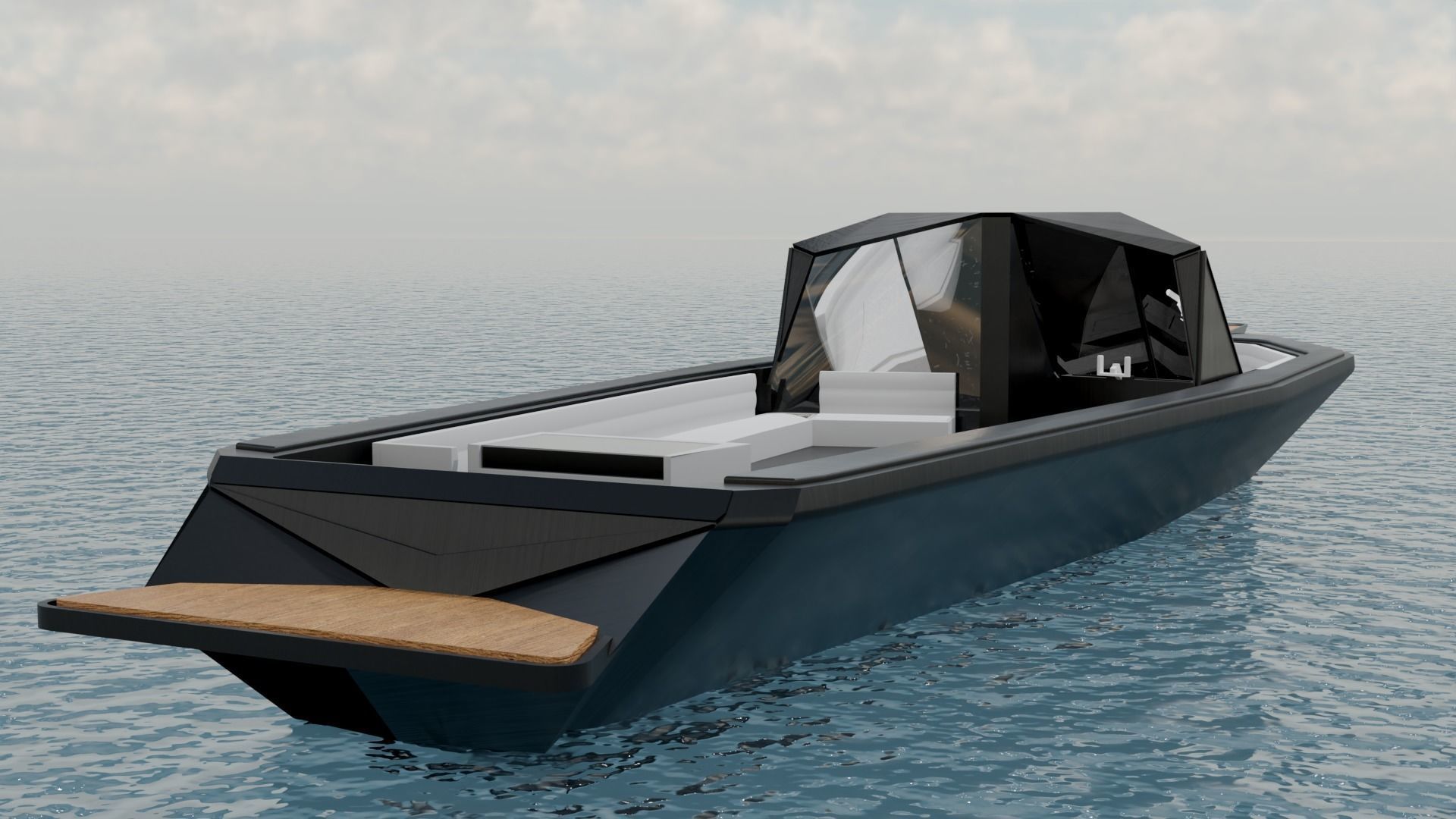 Sleek Modern Boat free 3D model | CGTrader