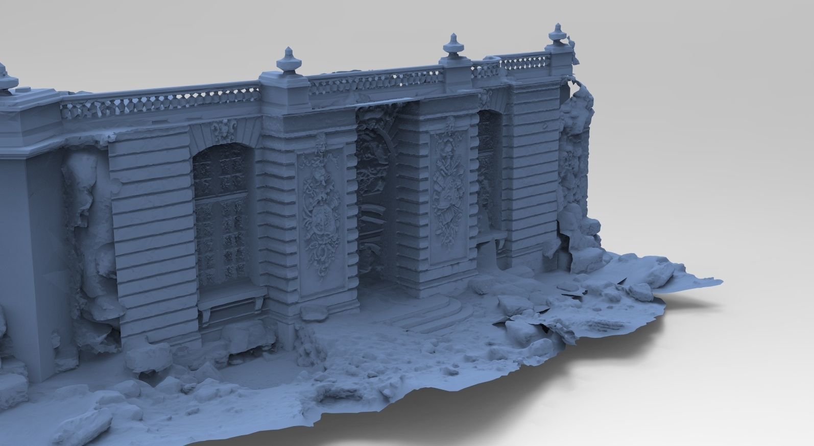 Gothic wall building entrance 3D model | CGTrader