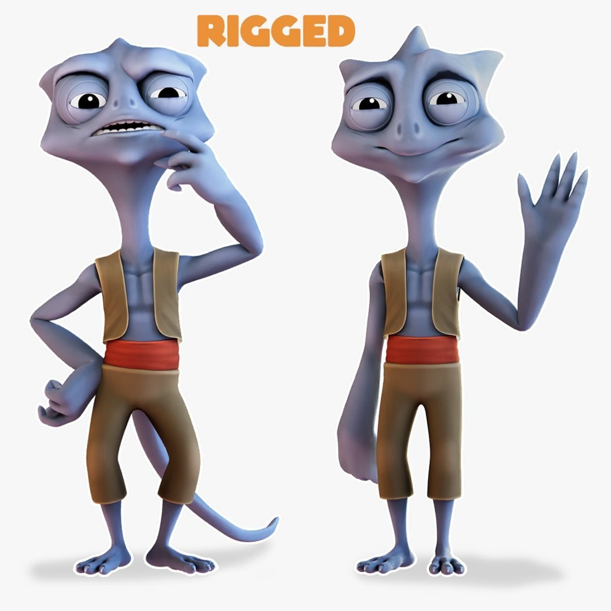 3D model Cartoon Alien Rigged VR / AR / low-poly rigged | CGTrader