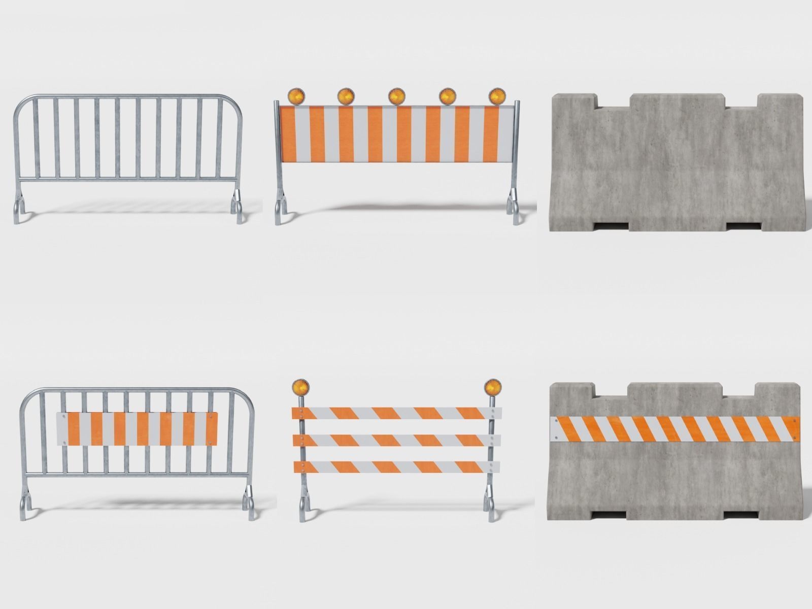 3D model Street barriers VR / AR / low-poly | CGTrader