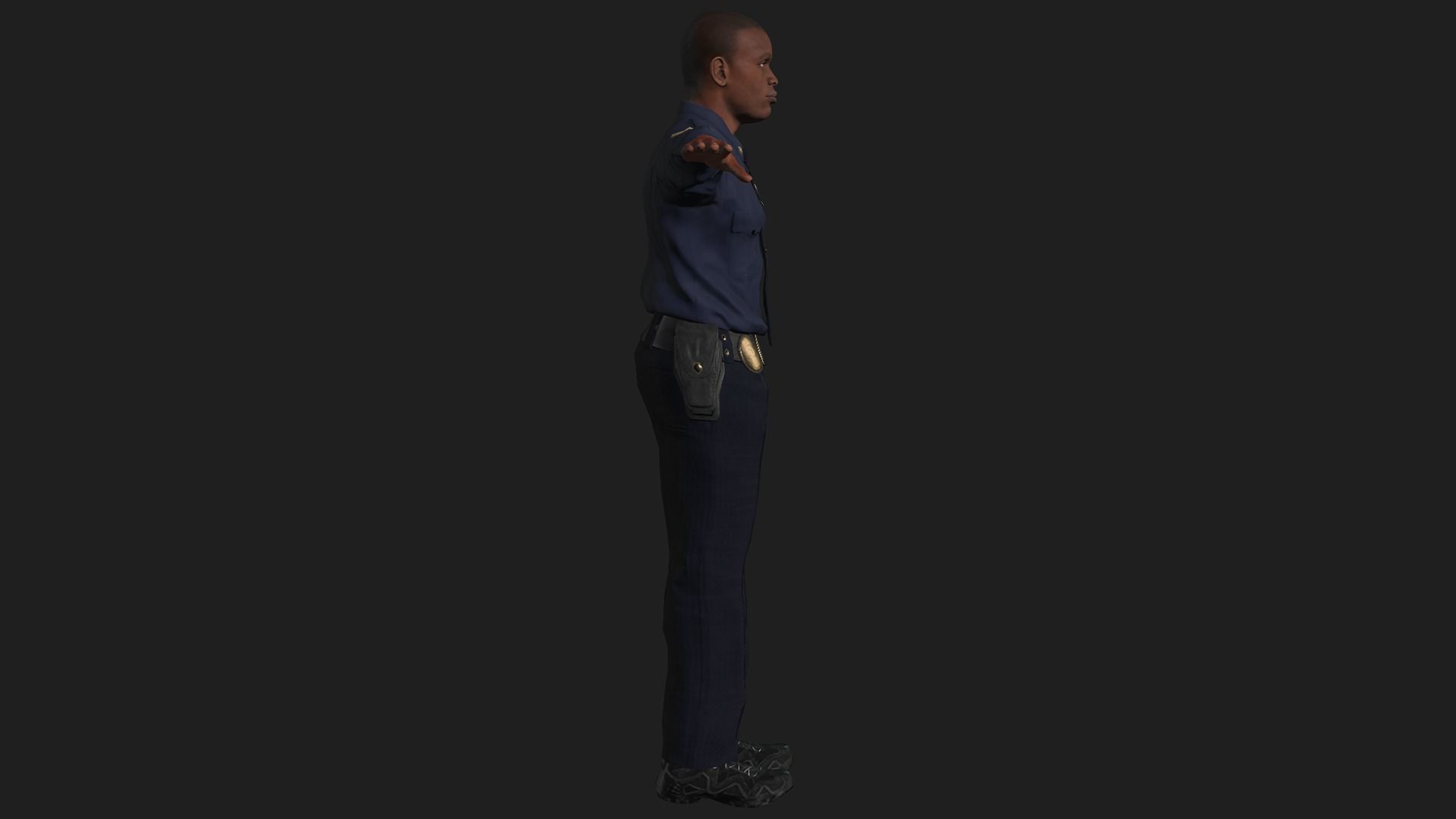 African American Police Officer 3D model rigged | CGTrader