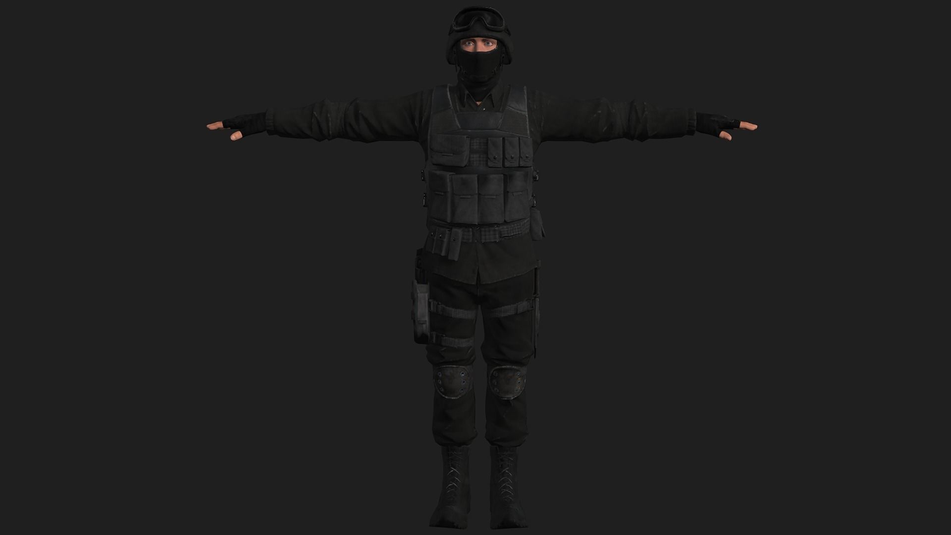 Male SWAT Officer 3D model rigged | CGTrader