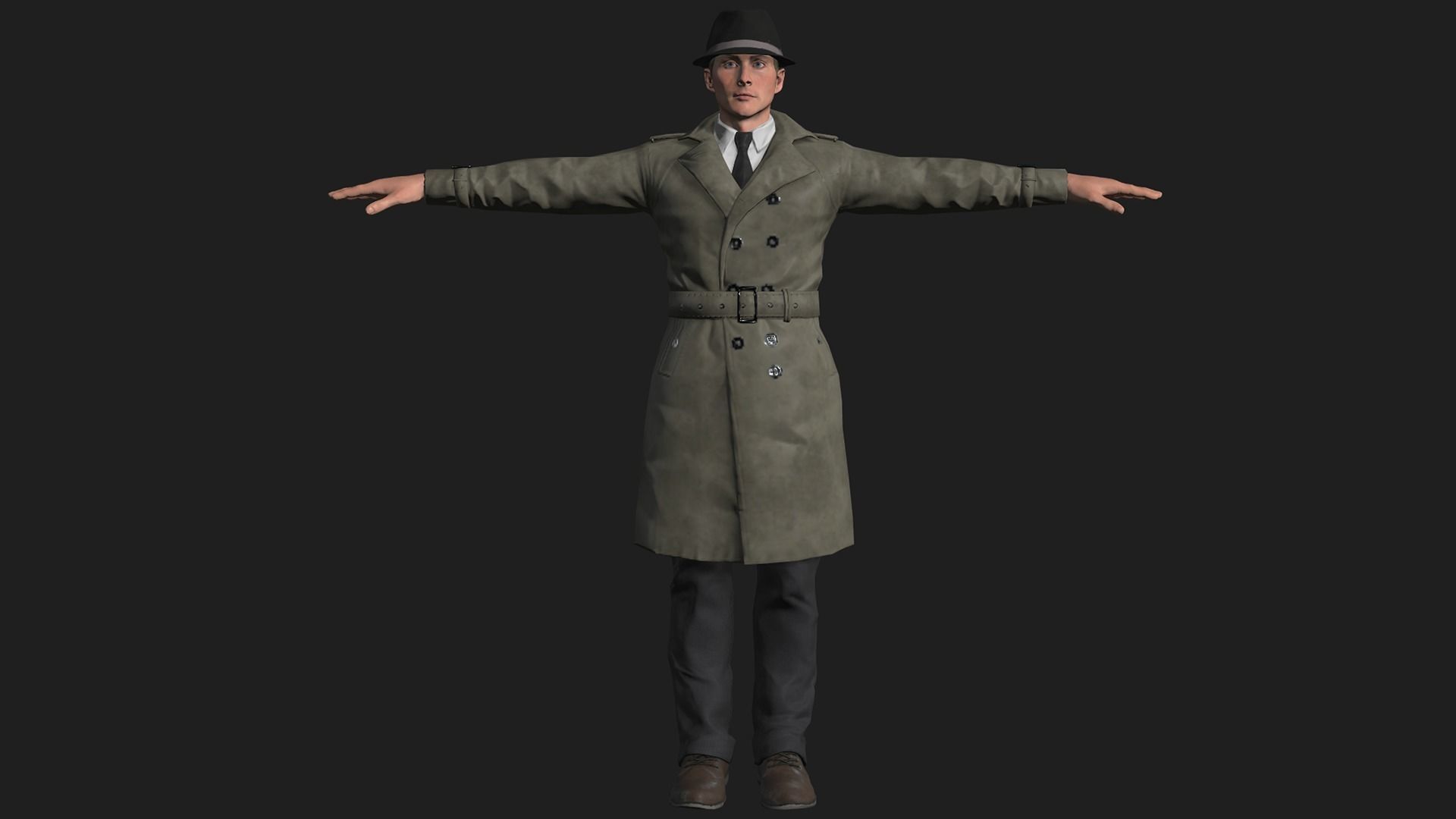 Old Fashion Detective 3D model rigged | CGTrader