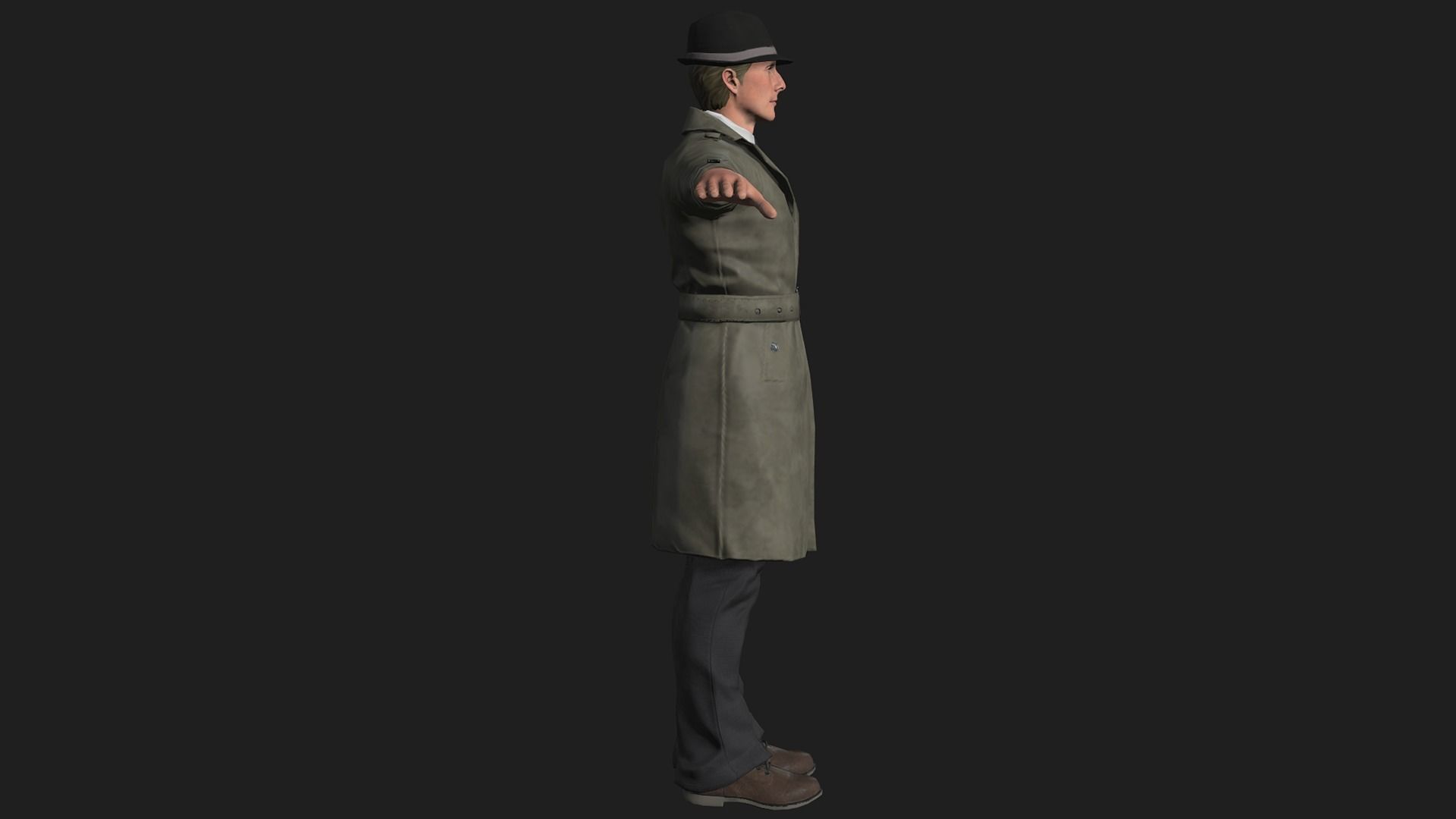 Old Fashion Detective 3D model rigged | CGTrader