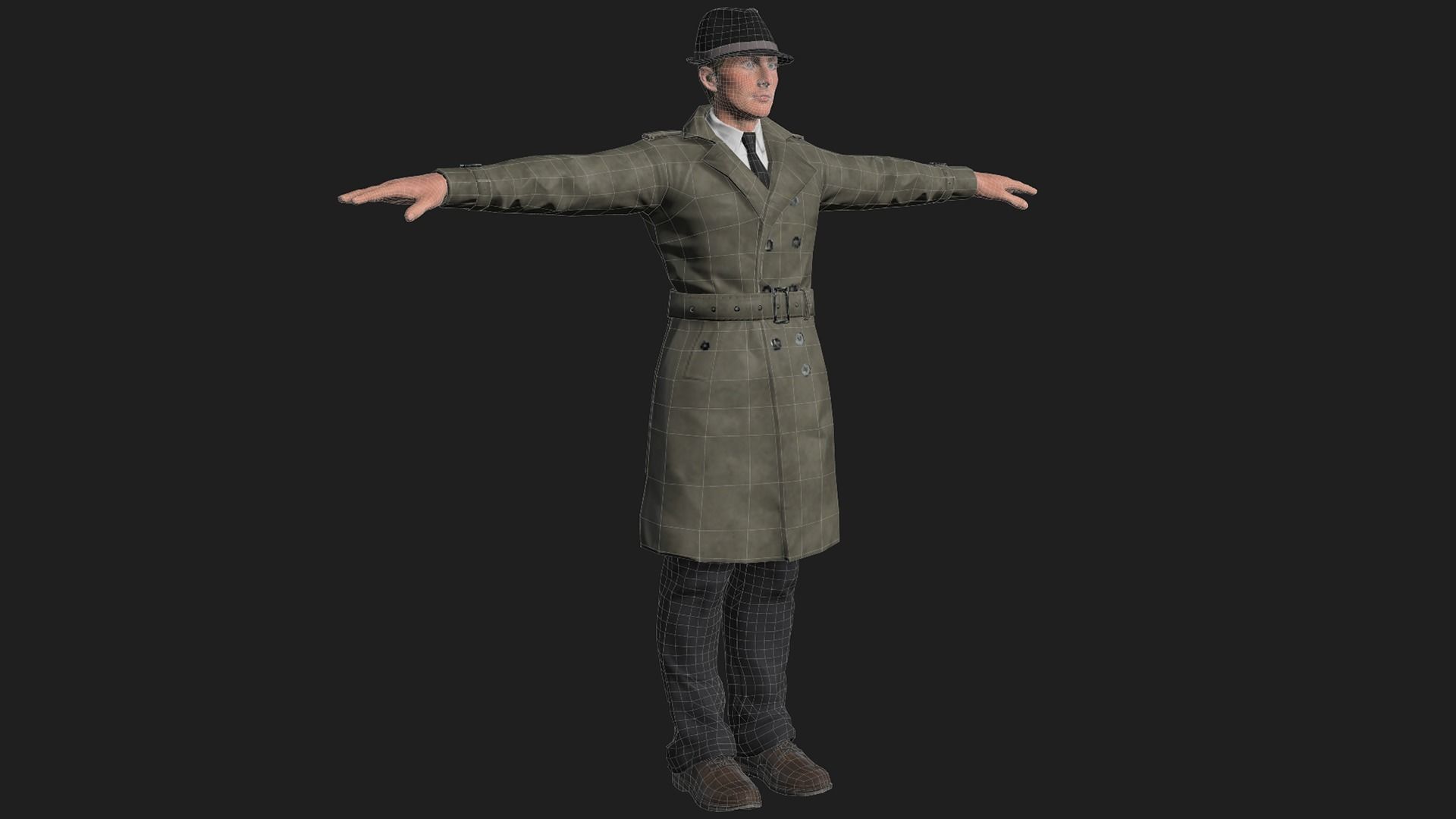 Old Fashion Detective 3D model rigged | CGTrader
