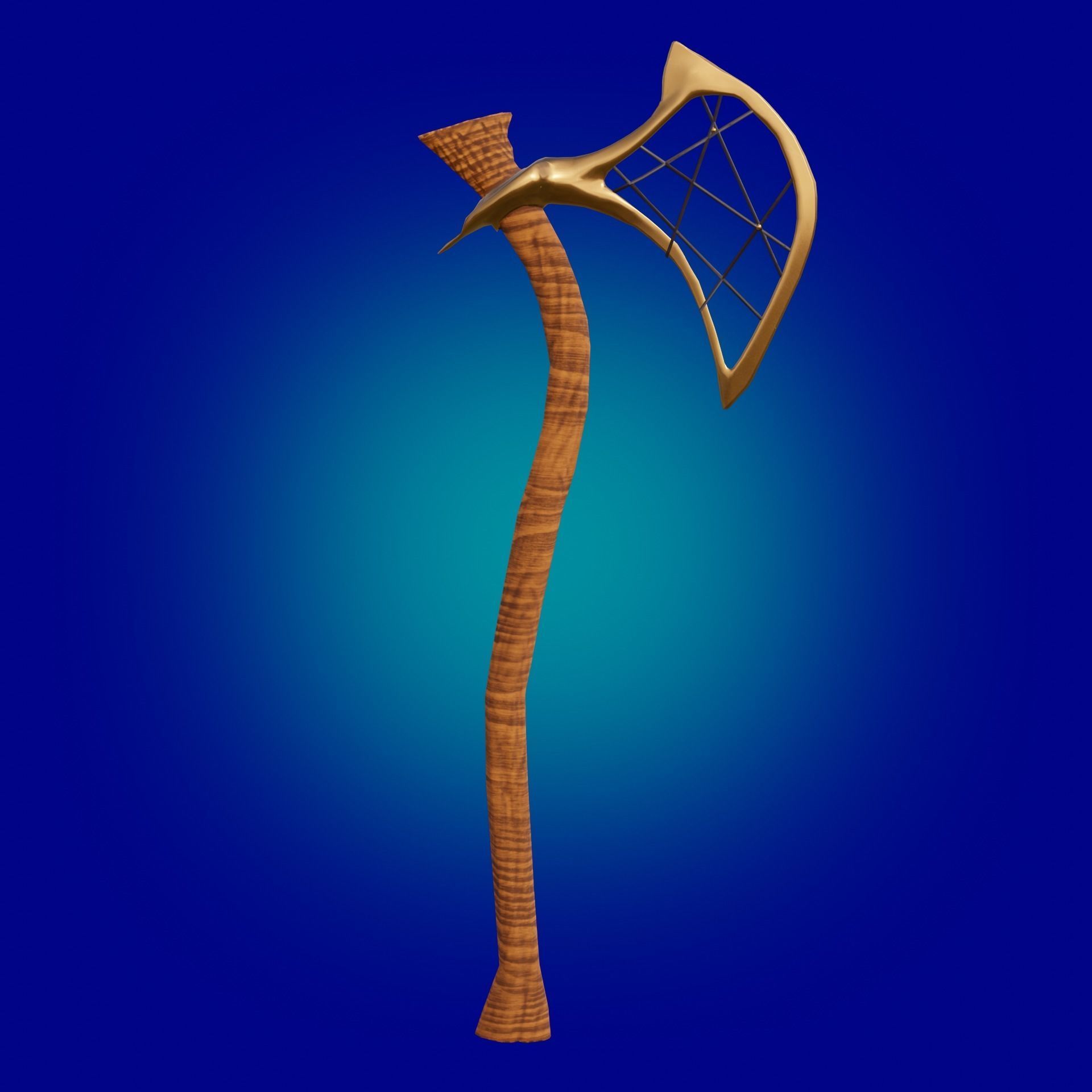 3D model Stylized battle axe with plastic inserts VR / AR / low-poly ...