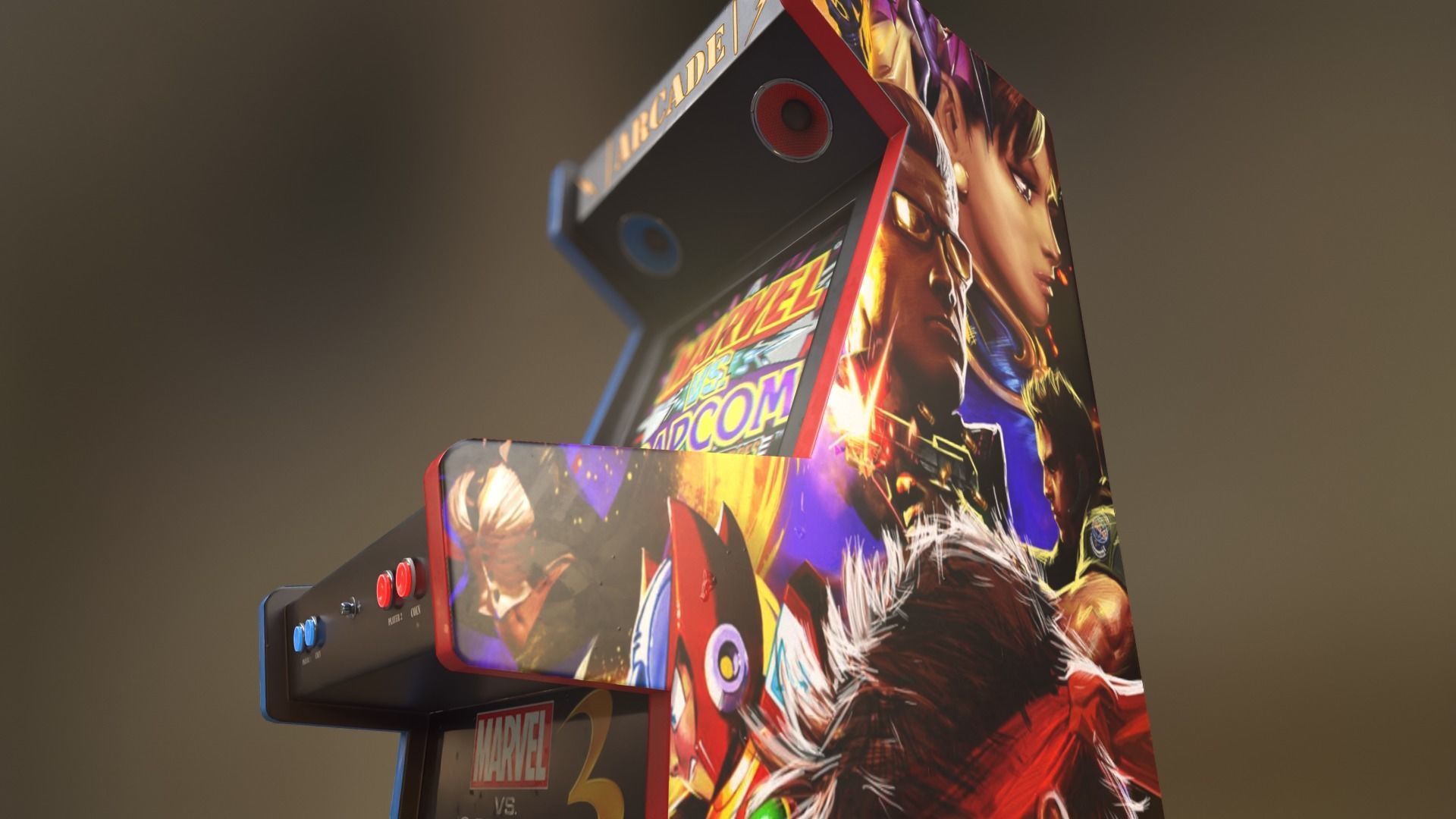 3D model Arcade machine Marvel vs Capcom VR / AR / low-poly | CGTrader
