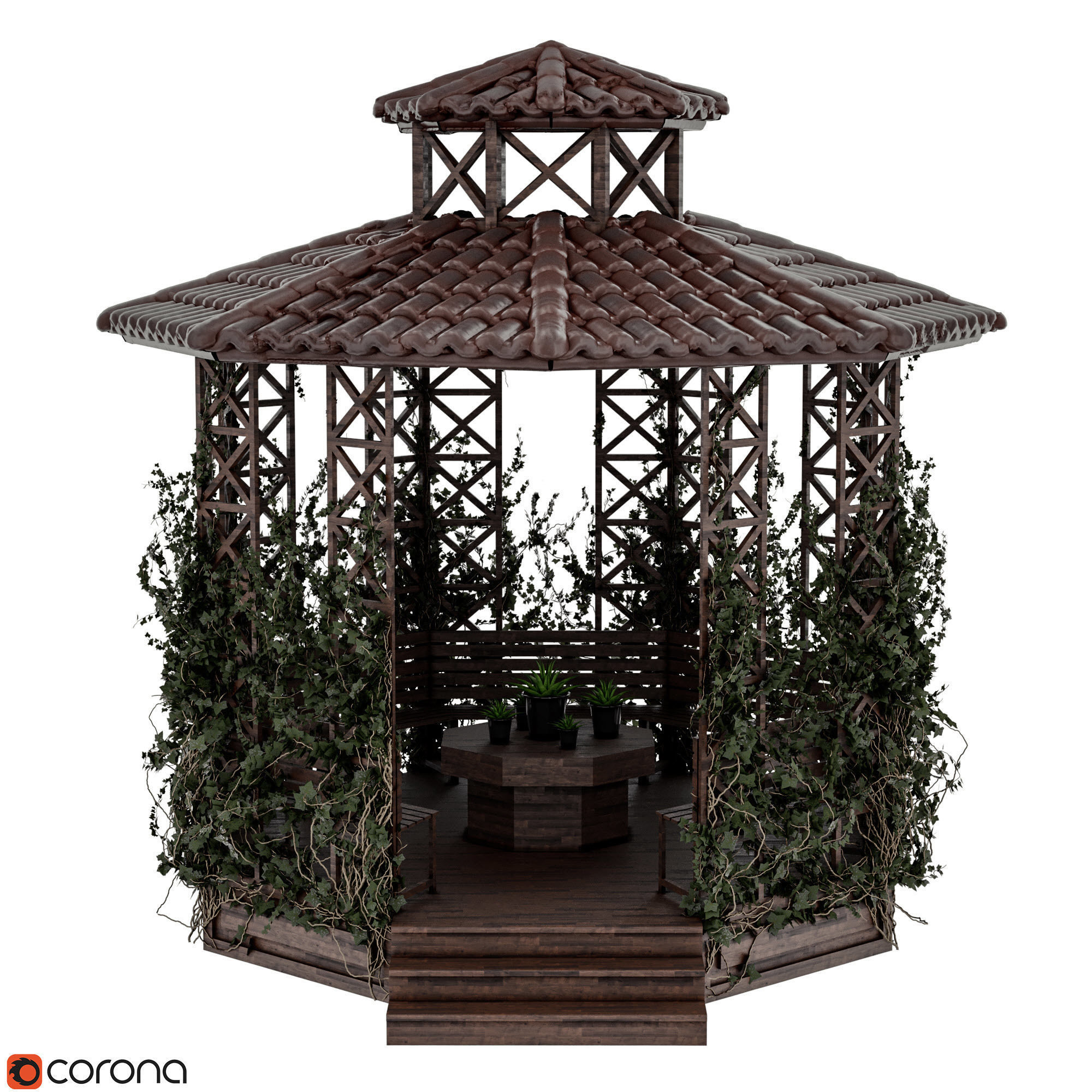 Octagonal Bower 3D model | CGTrader