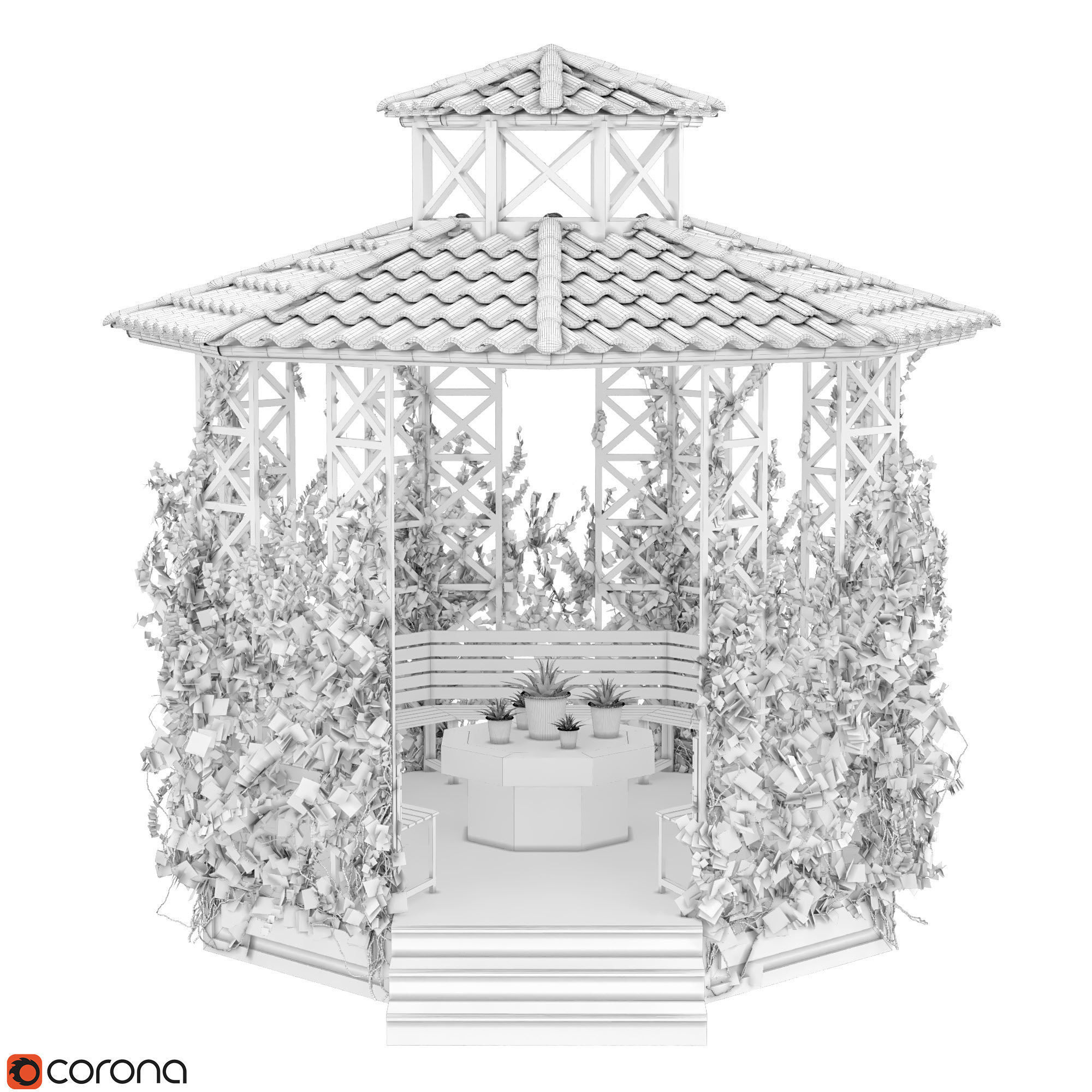 Octagonal Bower 3D model | CGTrader