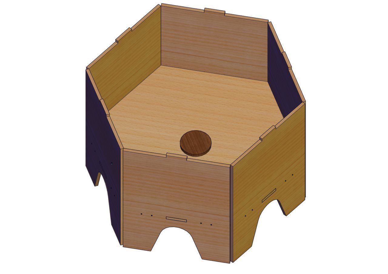 Wood Rotating Dining Table Design-6 blade-diameter1450mmV1 3D model 3D ...
