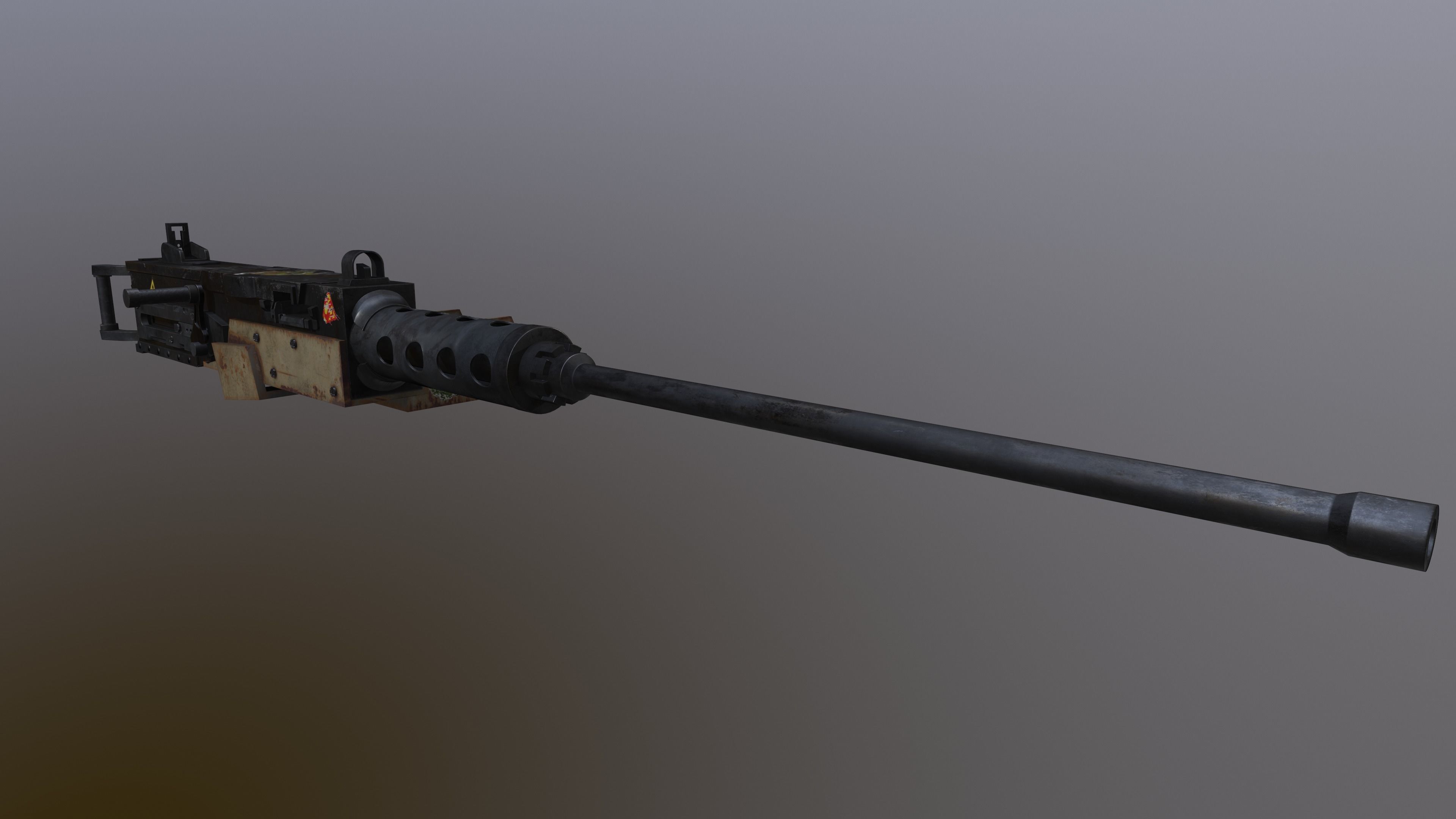 3D model Machine gun - Browning M2 - Low Poly PBR 3d Model VR / AR ...