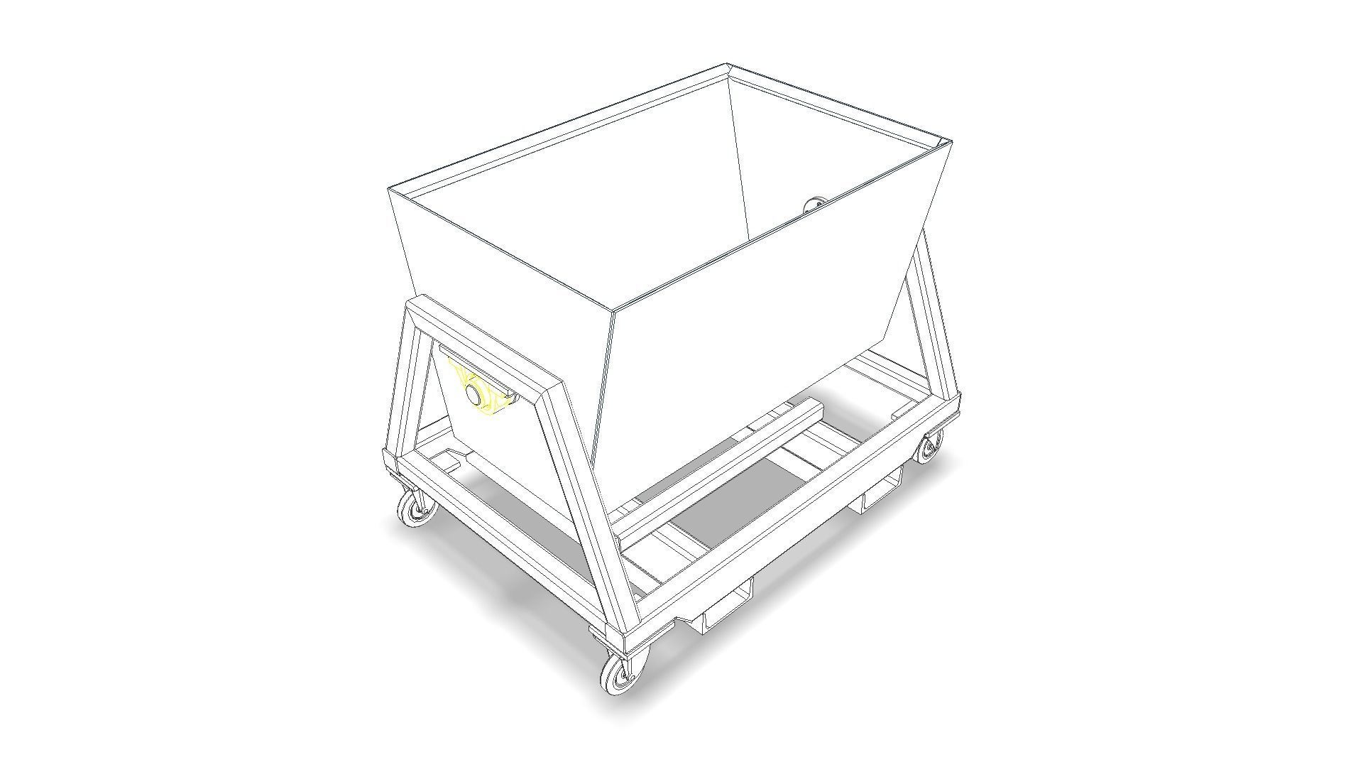 MATERIAL UNLOADING BOX WITH FORKLIFT CARRYING 3D model | CGTrader