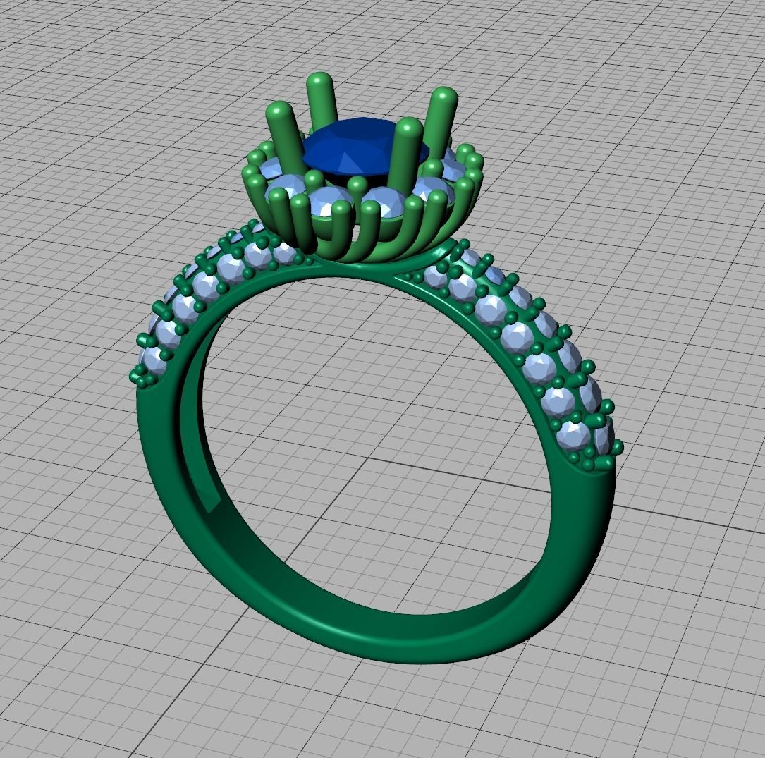 Halo Engagement ring Half Carat Stone Own design ring 3dmodel 3D model ...