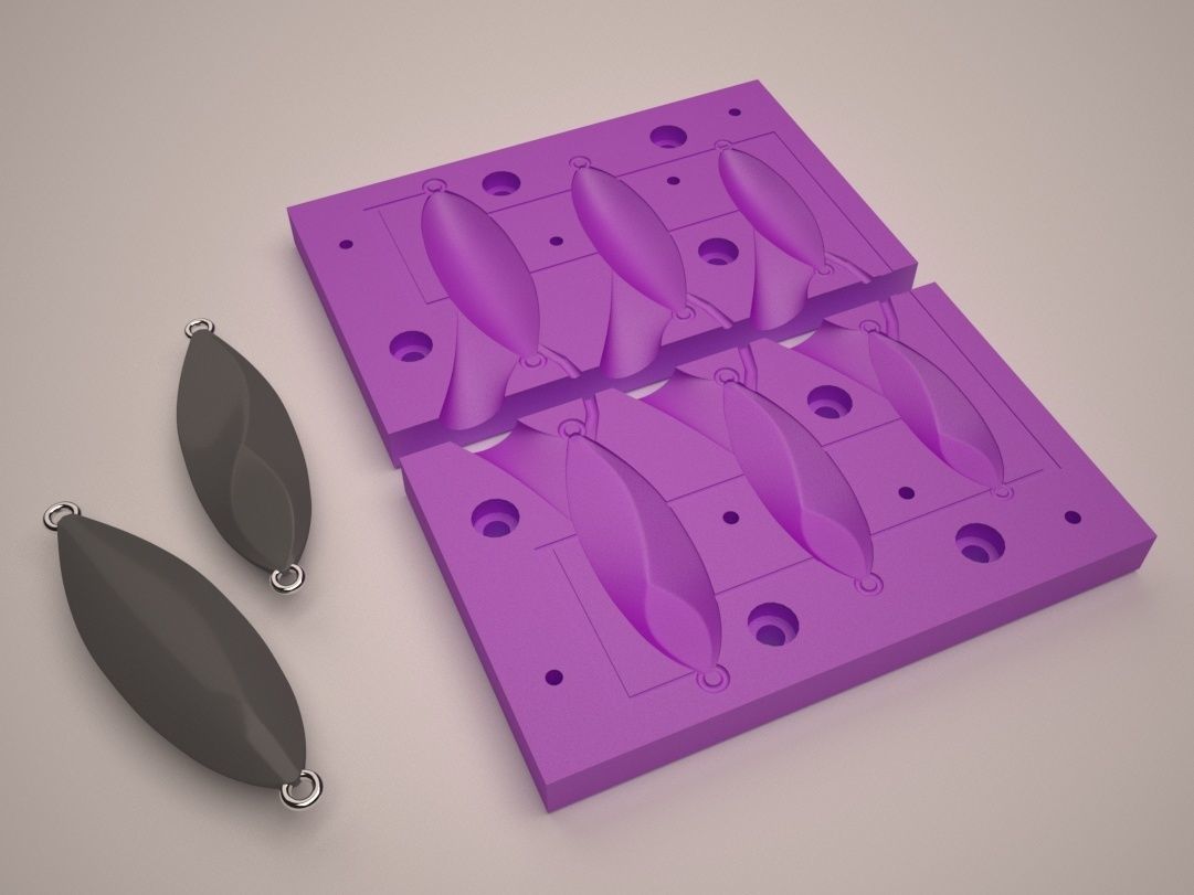 20-30-40 GR Fall Slug Japanese Metal Jig Mold 3D print model 3D model ...