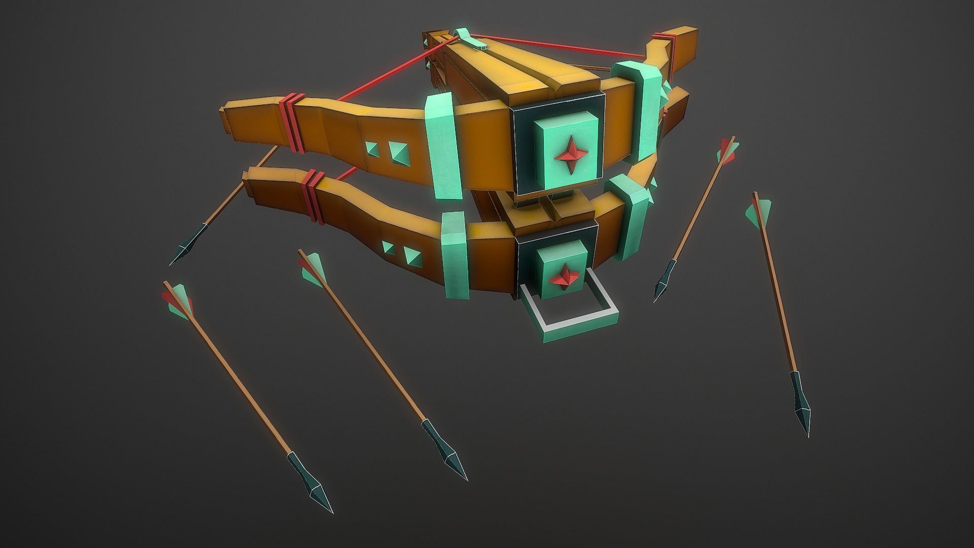 3D model Double Crossbow Stylized Cartoon VR / AR / low-poly | CGTrader