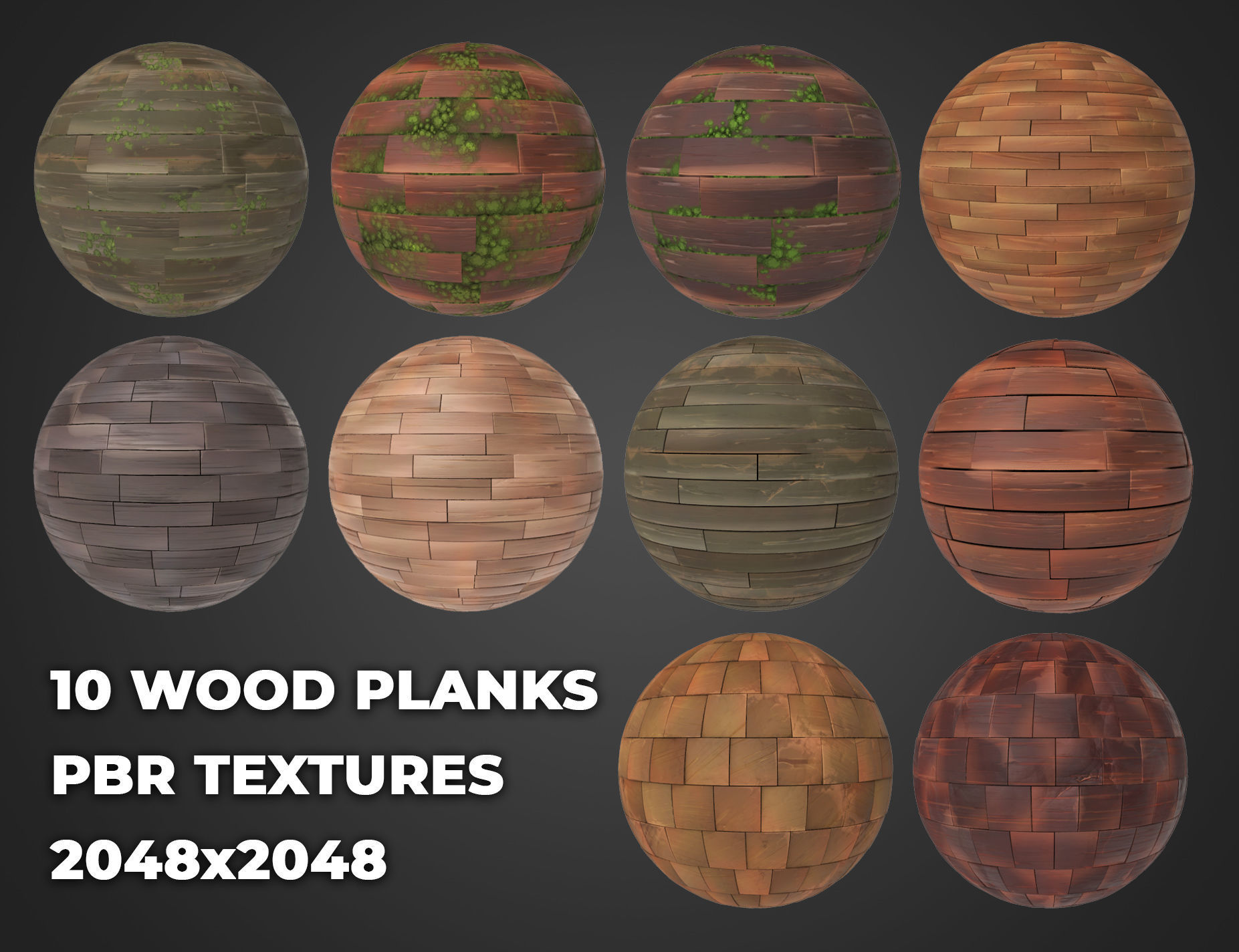 10 Stylized and Seamless Wood Planks PBR Textures and Materials Texture ...
