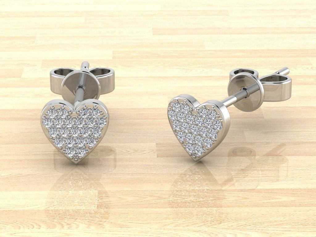 Diamond Earring Heart 3D model 3D printable | CGTrader