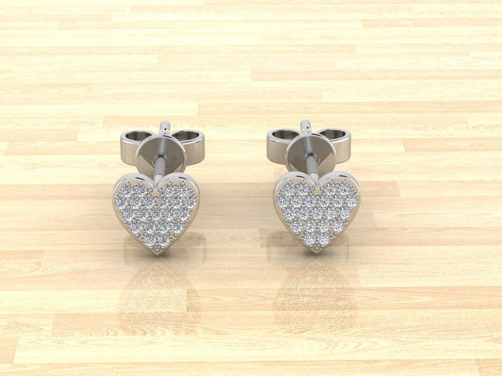 Diamond Earring Heart 3D model 3D printable | CGTrader