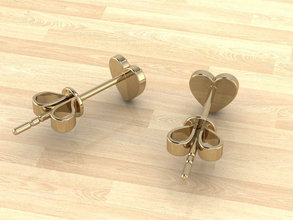 Diamond Earring Heart 3D model 3D printable | CGTrader