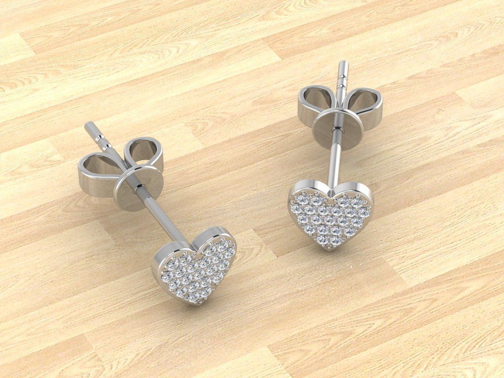 Diamond Earring Heart 3D model 3D printable | CGTrader