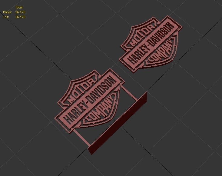 Harley Davidson logo and stand statuette 3D model 3D printable | CGTrader