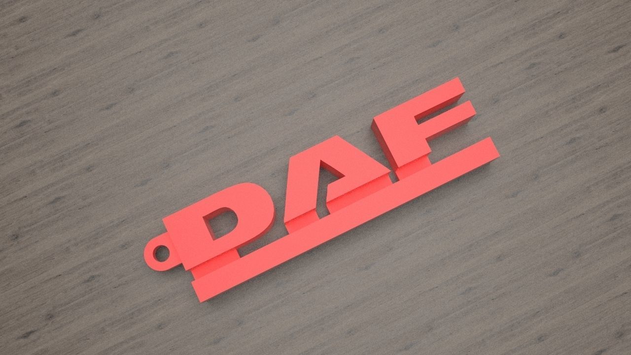DAF logo keychain 3D model 3D printable | CGTrader