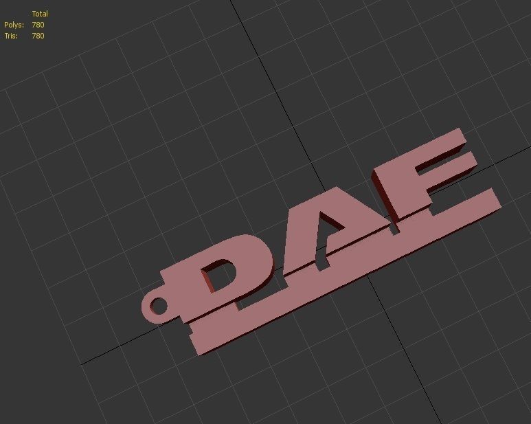 DAF logo keychain 3D model 3D printable | CGTrader