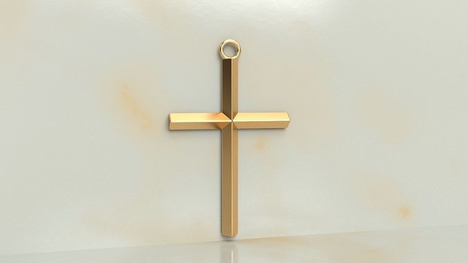 Cross Model 1 gold 3D model 3D printable | CGTrader