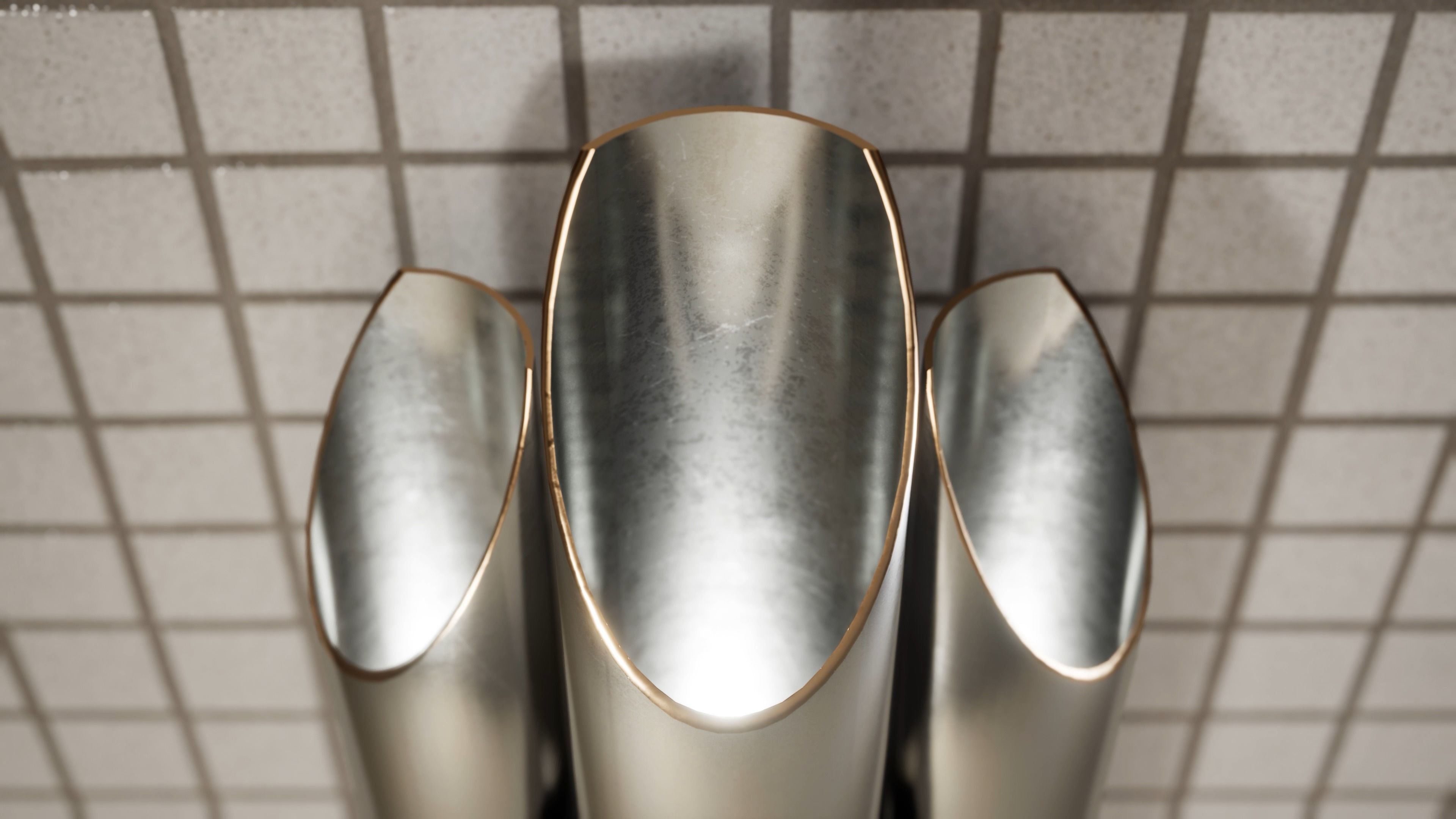 Light metal rod on tiled wall free VR / AR / low-poly 3D model | CGTrader