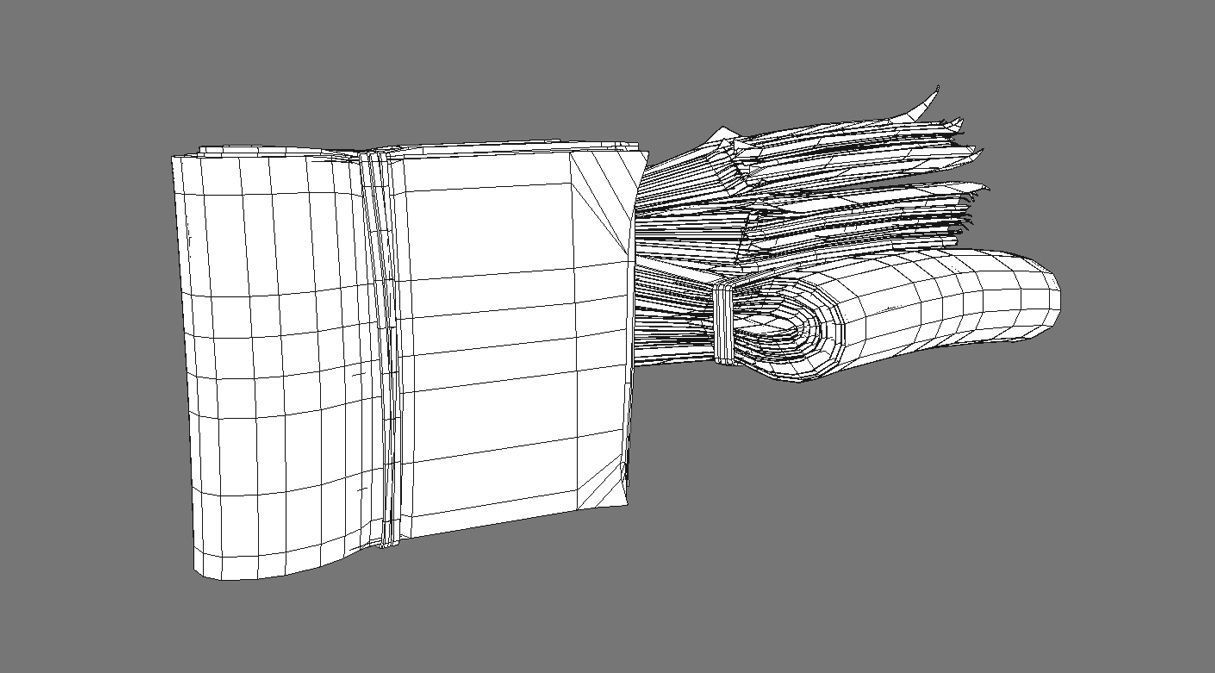 3D model Money Gameready PBR stack of dollar bills on table VR / AR ...