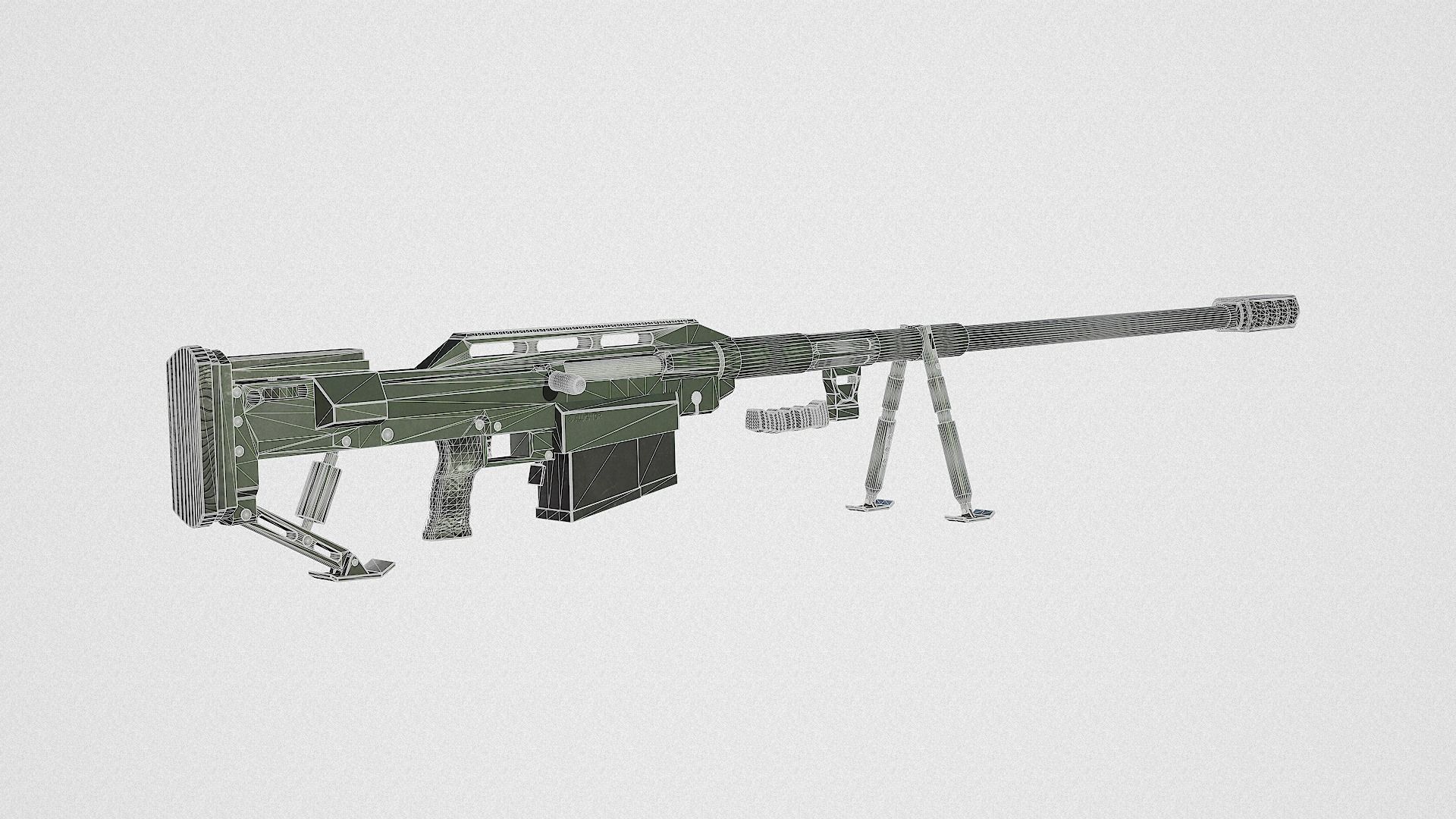 3D model Snipex Alligator Anti-Material Sniper Rifle VR / AR / low-poly ...