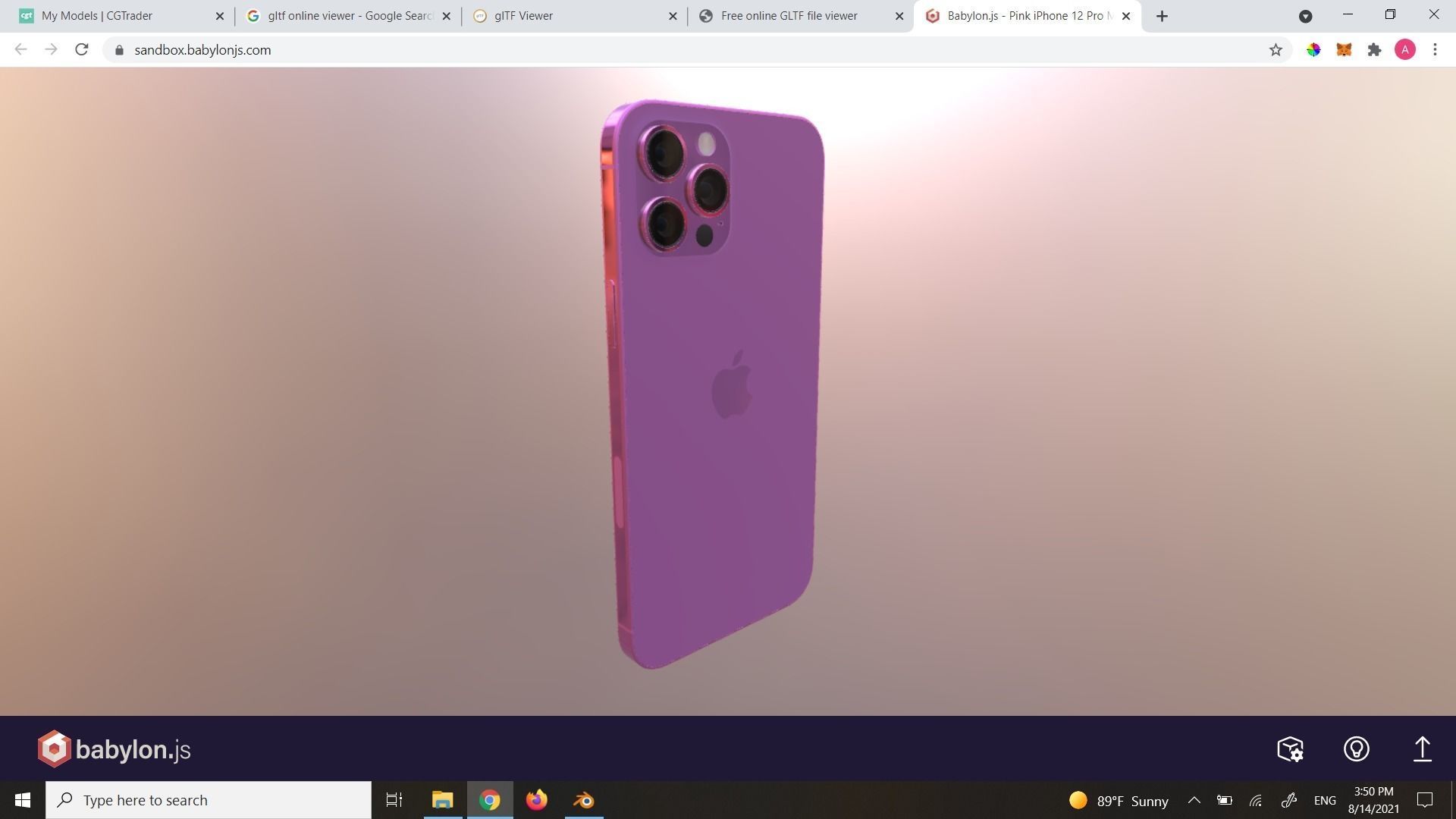 3D model Pink iPhone 12 Pro Max in all Official Colors VR / AR / low ...