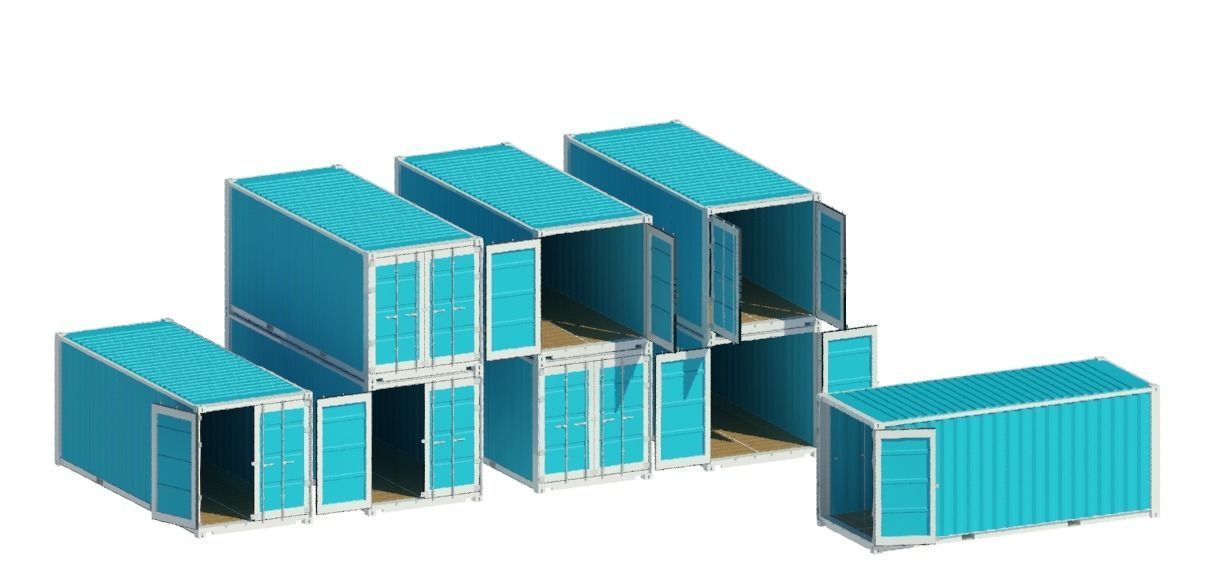 MS-07-PARAMETRIC CONTAINER 20 FEET 3D MODEL 3D model animated | CGTrader