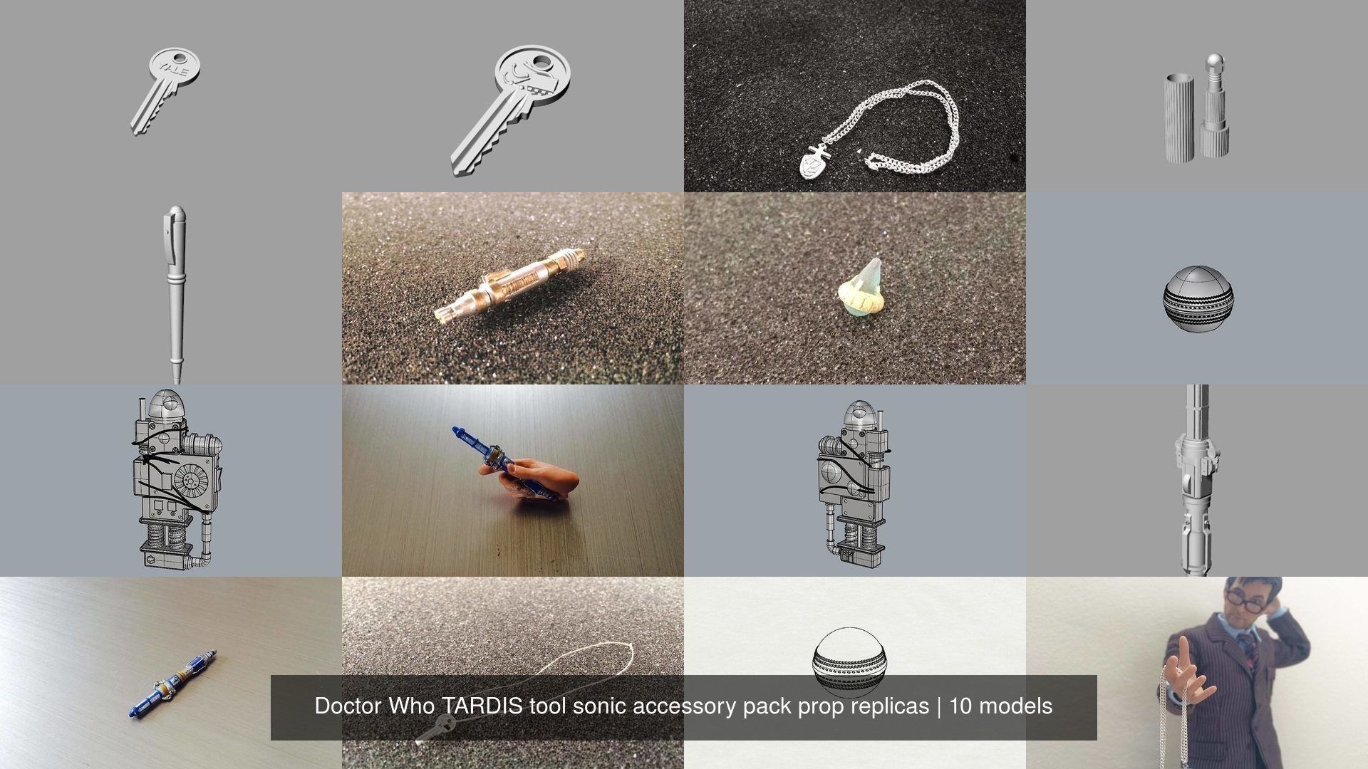 Doctor Who TARDIS tool sonic accessory pack prop replicas 3D Model ...