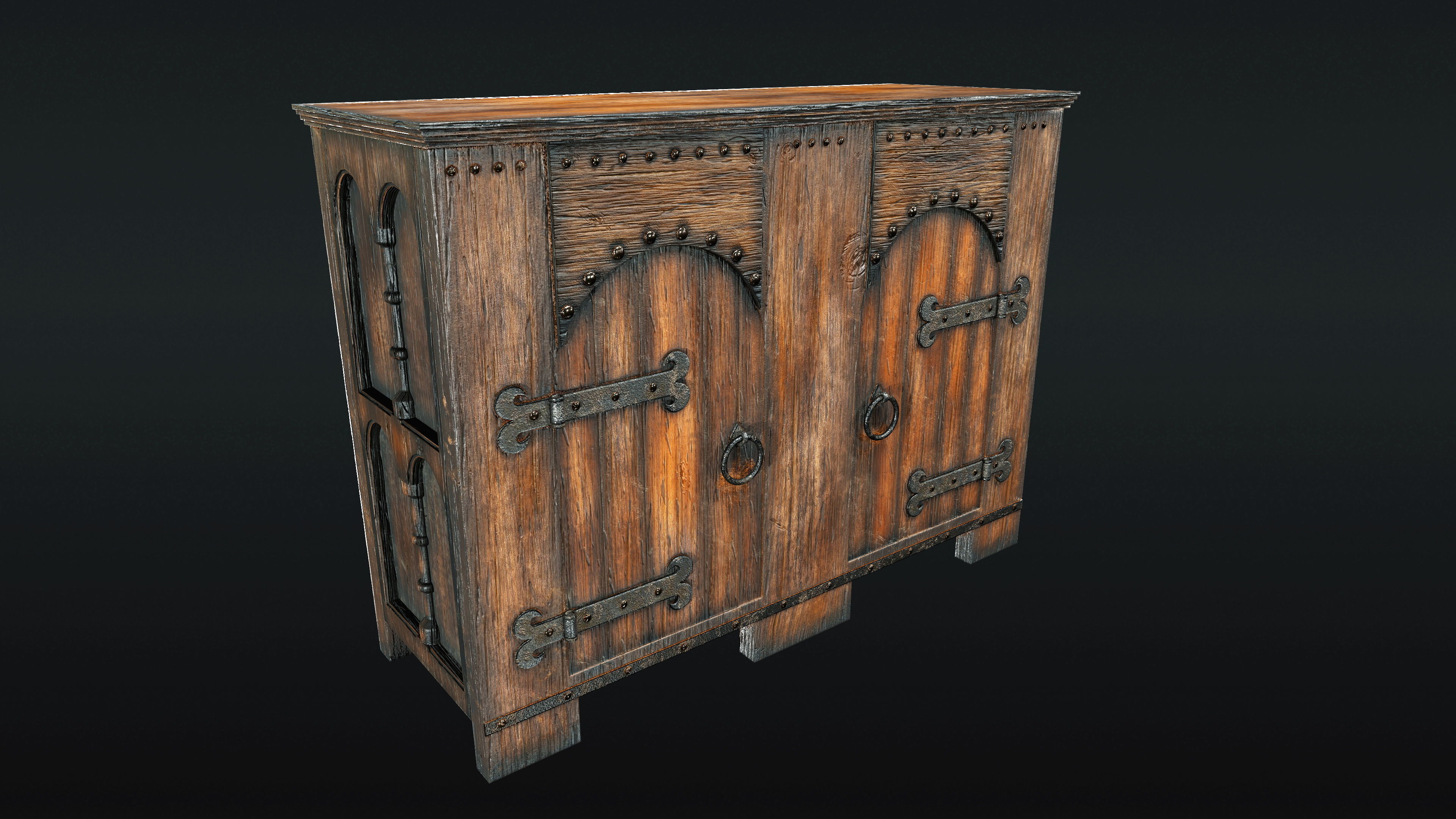 Medieval Cupboard free 3D model | CGTrader
