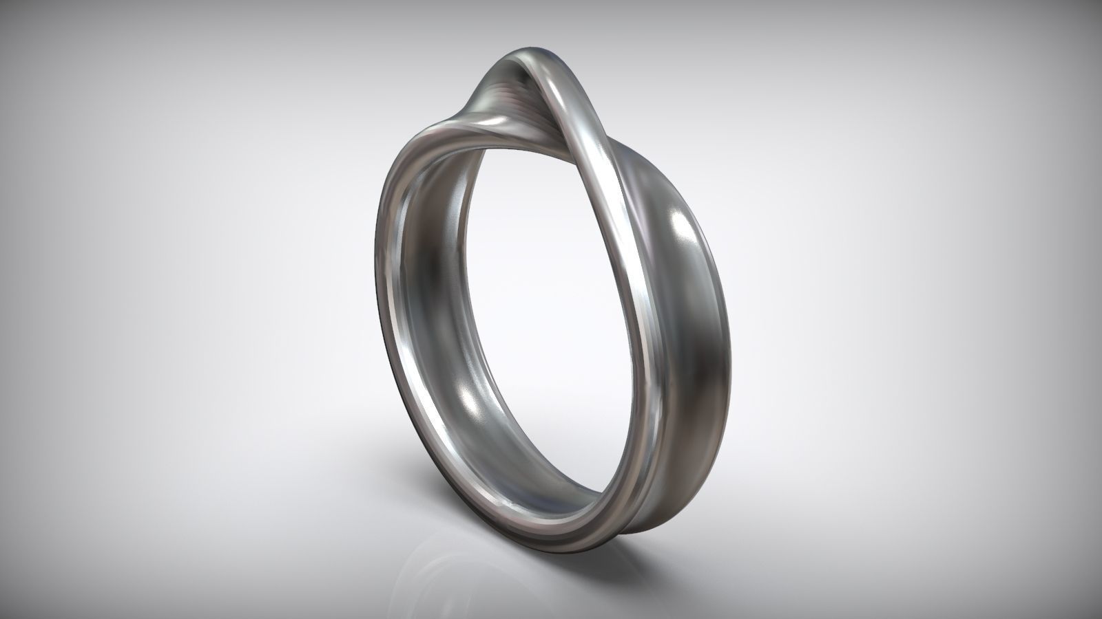 Mobius Strip Silver Scandinavian Minimalistic Ring free 3D model 3D ...
