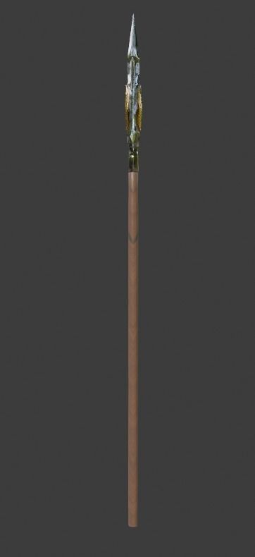 3D model Stylized spear with a gold plate VR / AR / low-poly | CGTrader