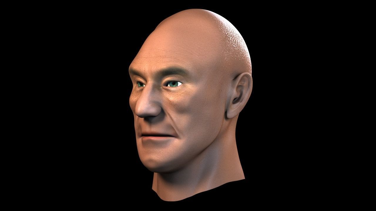 patrick stewart 3d model low poly high quality free VR / AR / low-poly ...