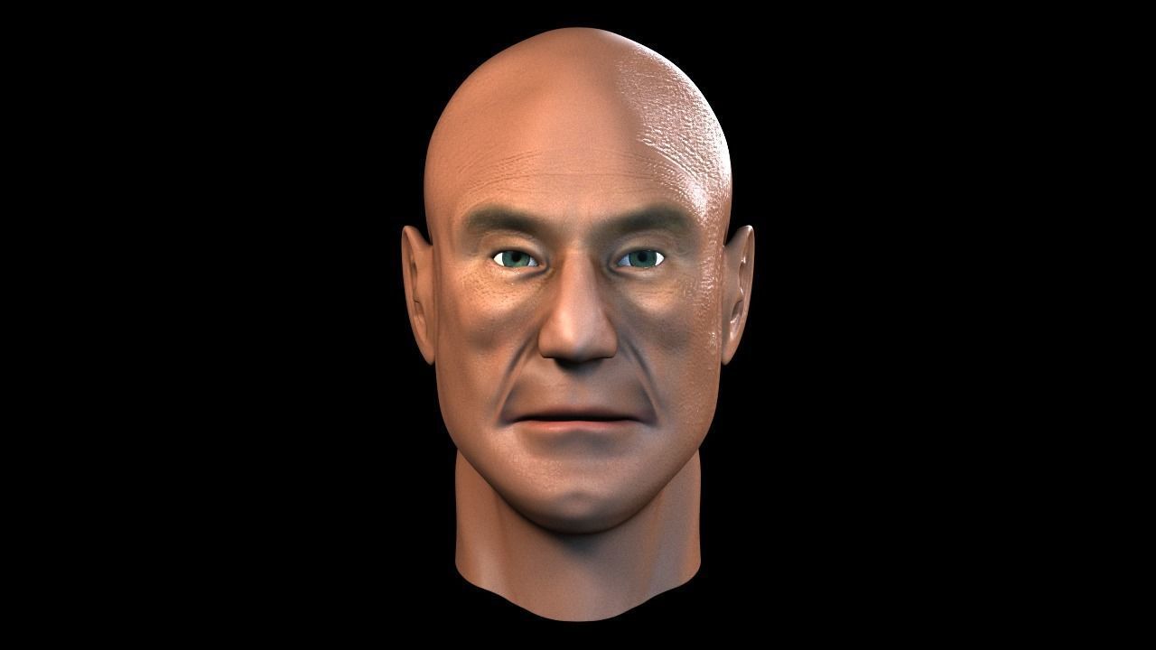 patrick stewart 3d model low poly high quality free VR / AR / low-poly ...