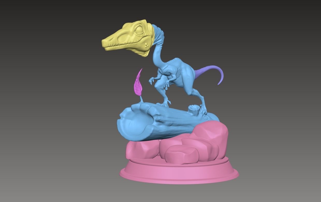 Stylized Dinosaur Compsognathus 3D model 3D printable | CGTrader