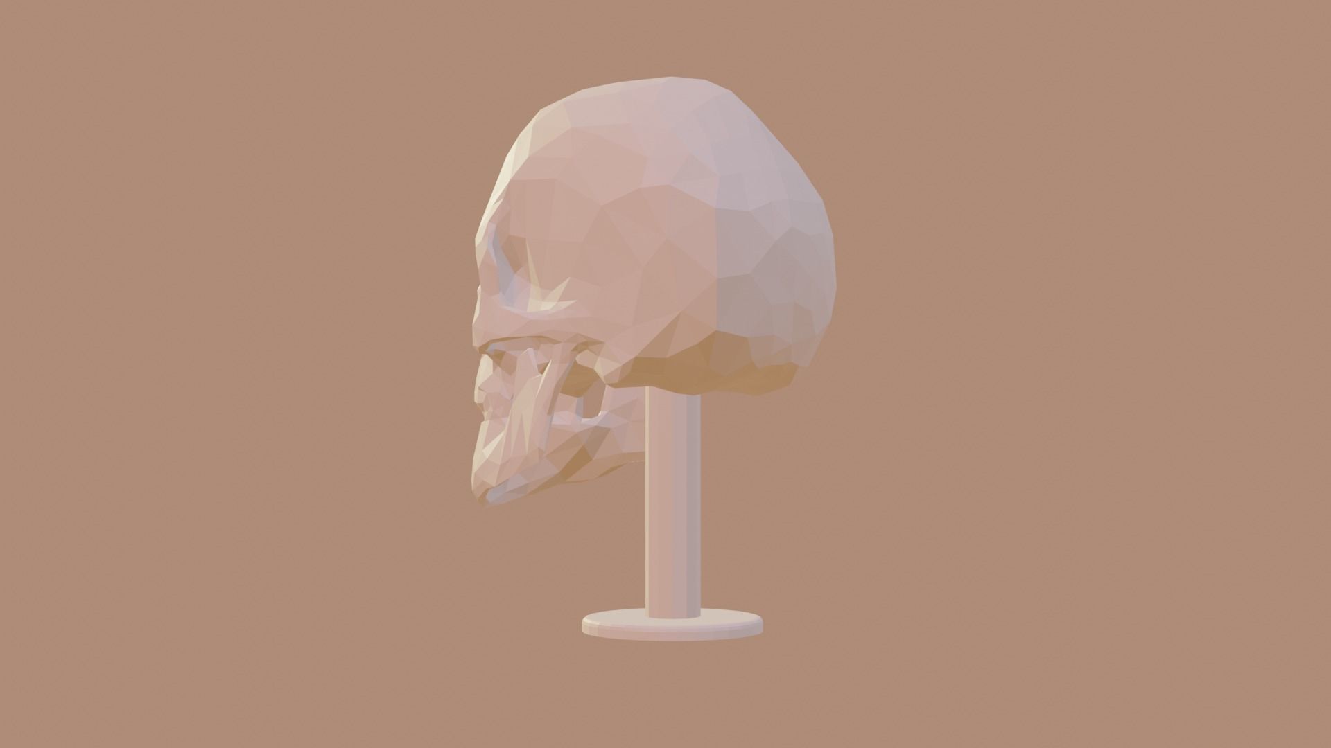 Low Poly Skull Ready For Printing Print Ready Human Skull Model free 3D ...