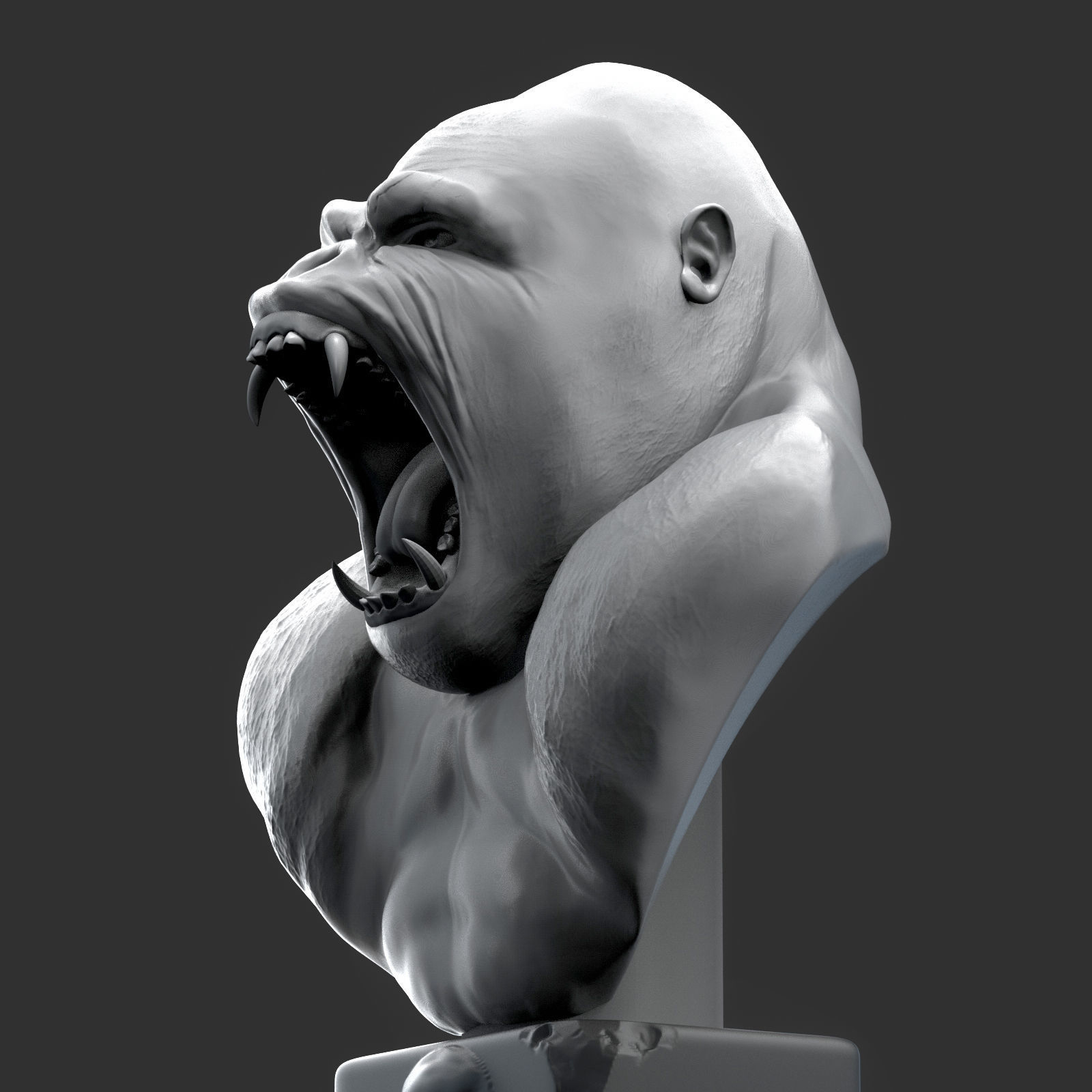 Gorilla Head Statue 2 3D model 3D printable | CGTrader