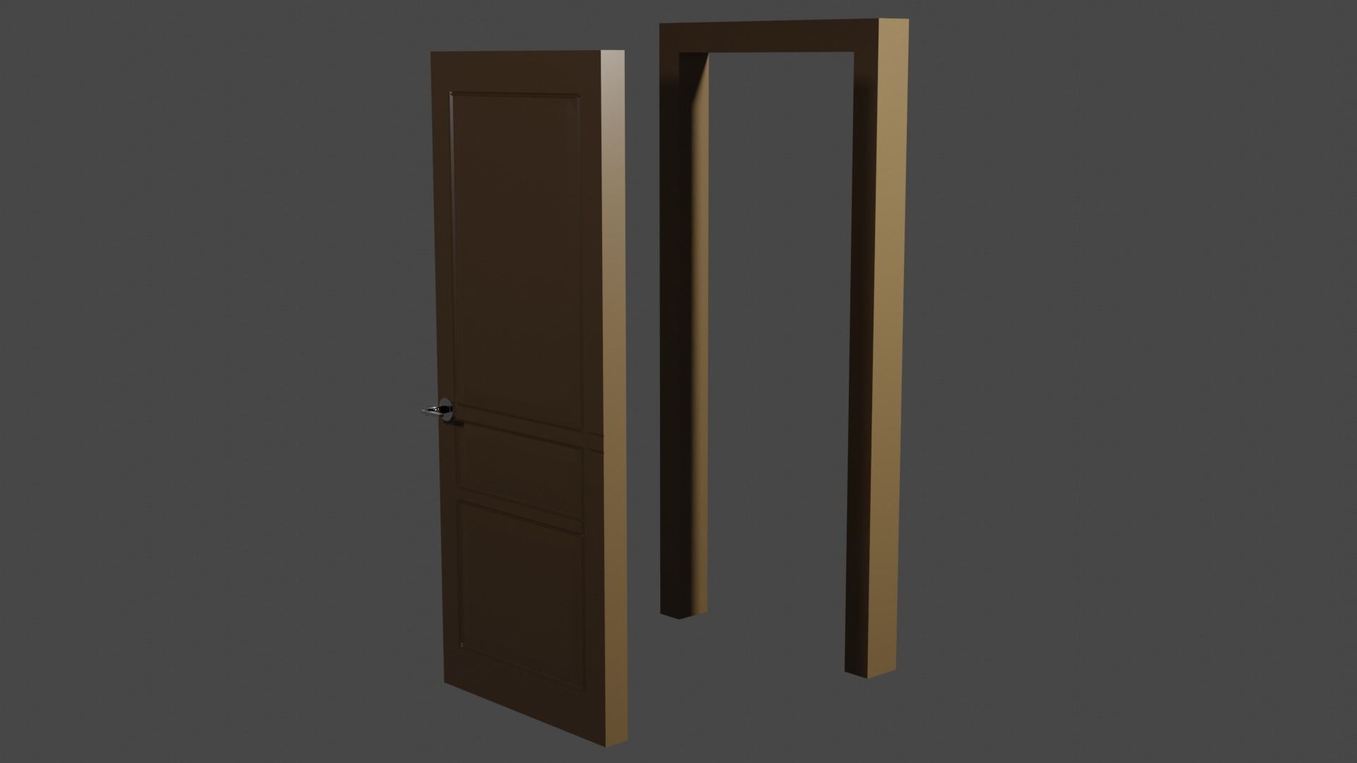 Low-poly door wooden free VR / AR / low-poly 3D model | CGTrader