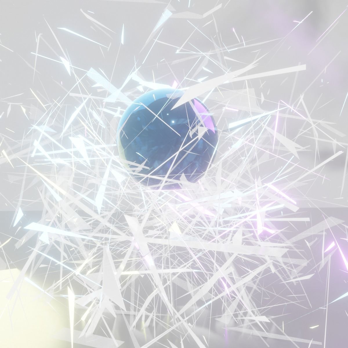 Glass Shards around Sphere Animation Blender 3D model animated | CGTrader