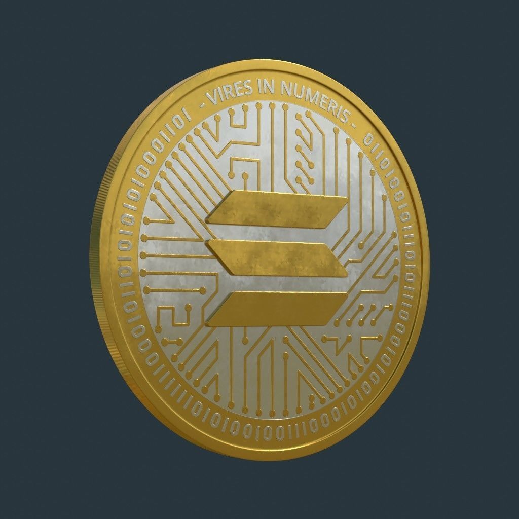 Solana SOL - Cryptocurrency Coin 3D model | CGTrader