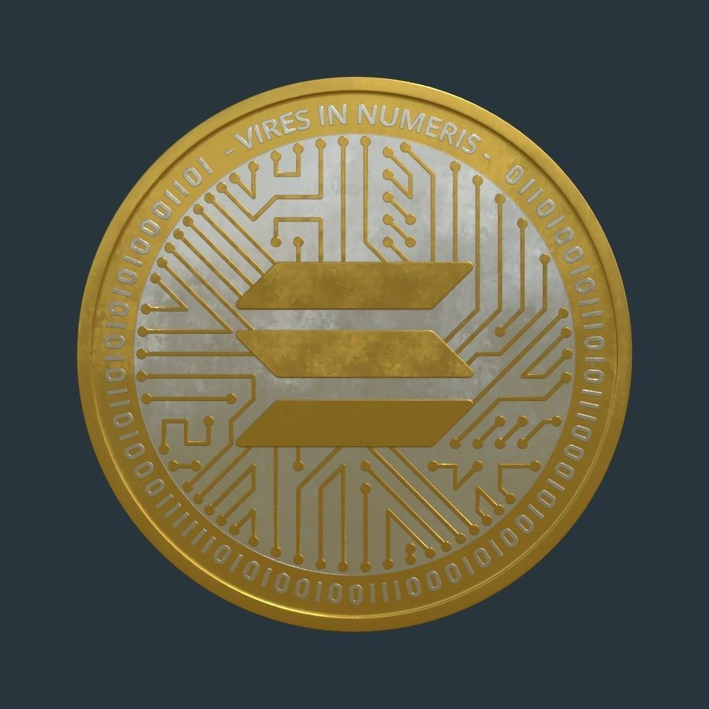 Solana SOL - Cryptocurrency Coin 3D model | CGTrader