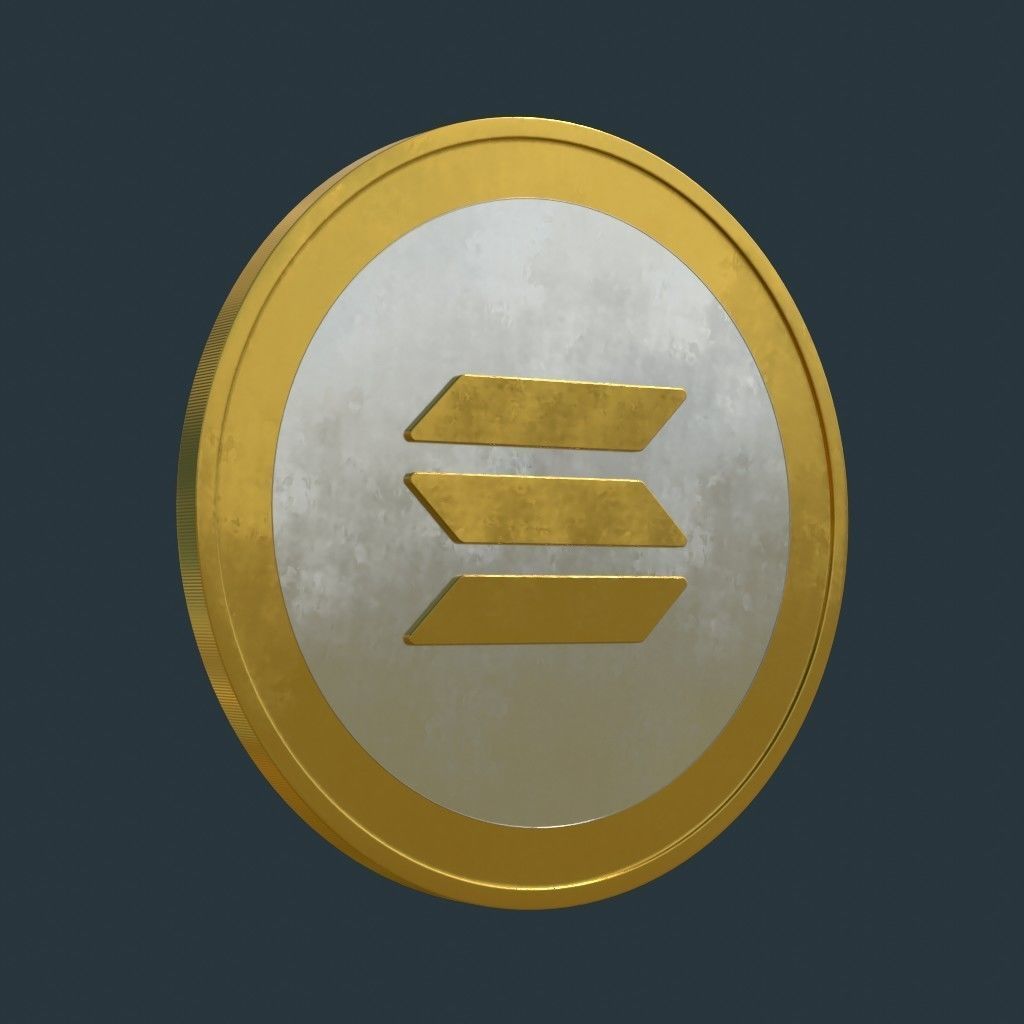 Solana SOL - Cryptocurrency Coin 3D model | CGTrader